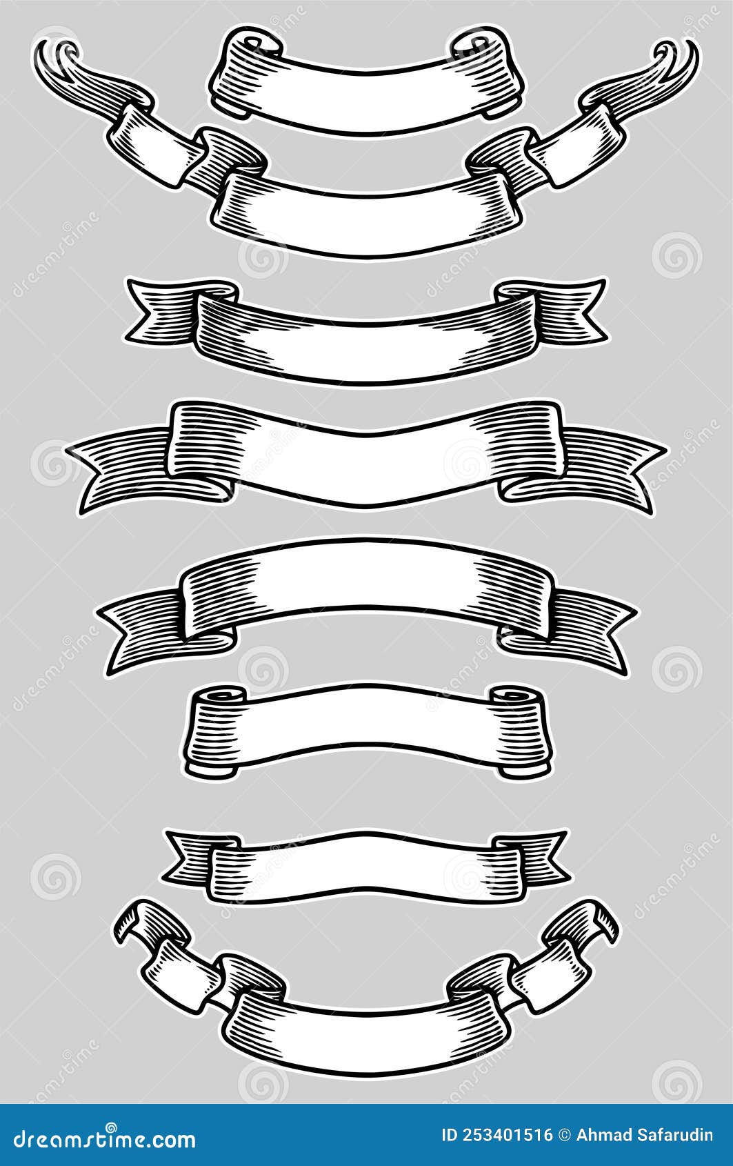 Ribbon Banner Set Vector Illustration Stock Illustration - Illustration ...