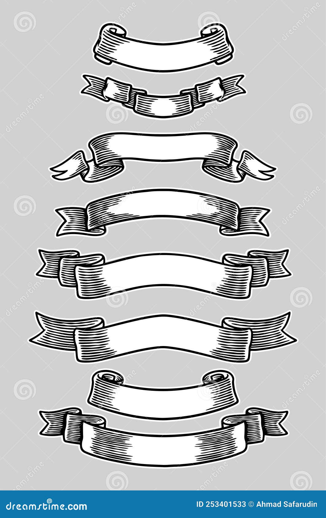 Ribbon Banner Set Vector Illustration Stock Illustration - Illustration ...