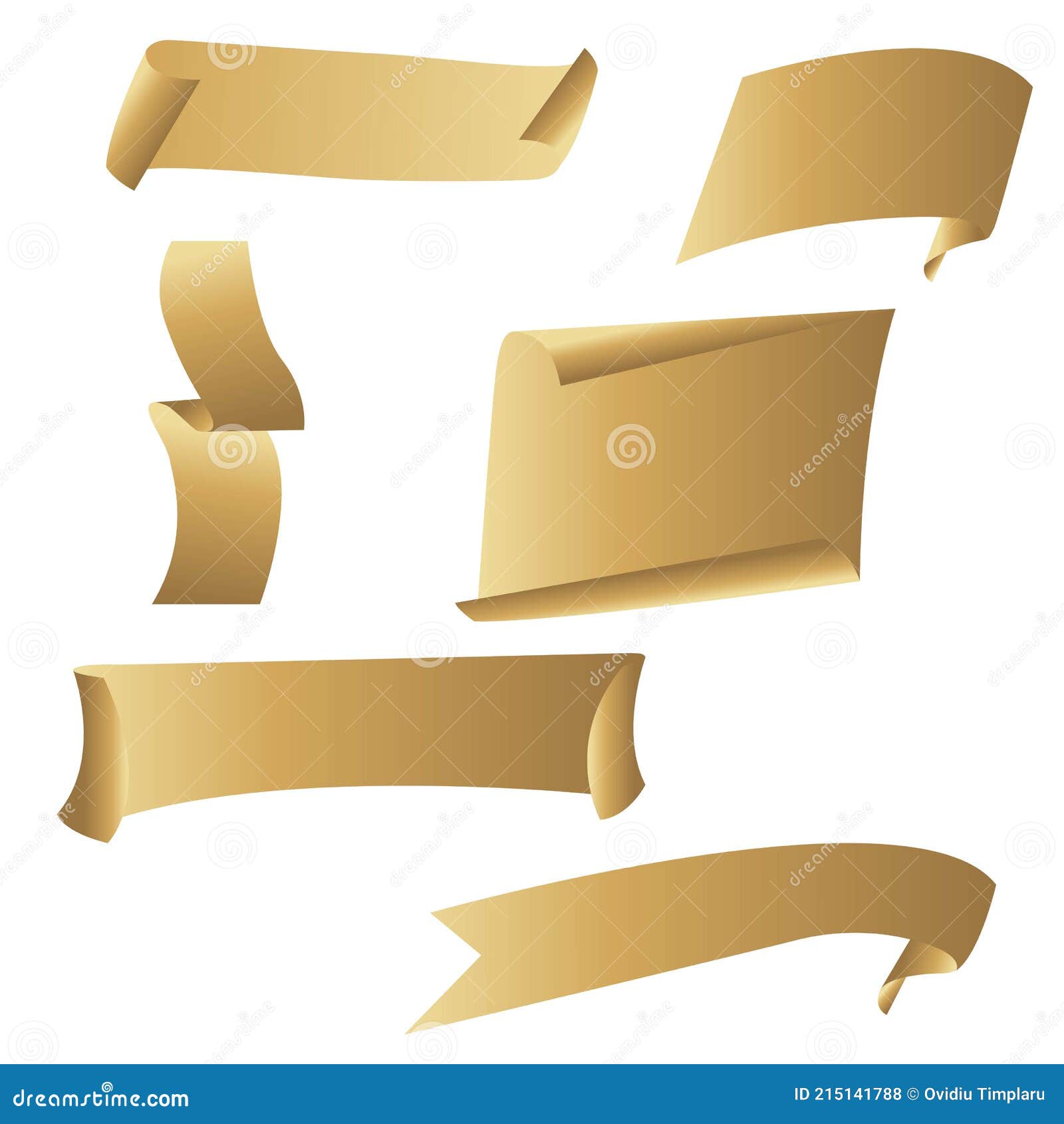 Ribbon Banner and Sticker Set Isolated Stock Vector - Illustration of ...