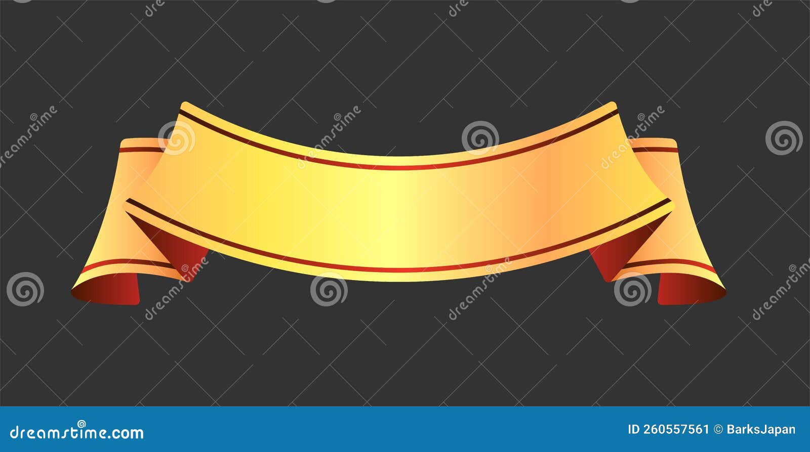 Ribbon Banner Vector Illustration Text Space | Gold Stock Vector ...