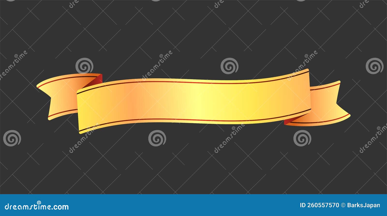 Ribbon Banner Vector Illustration Text Space | Gold Stock Vector ...