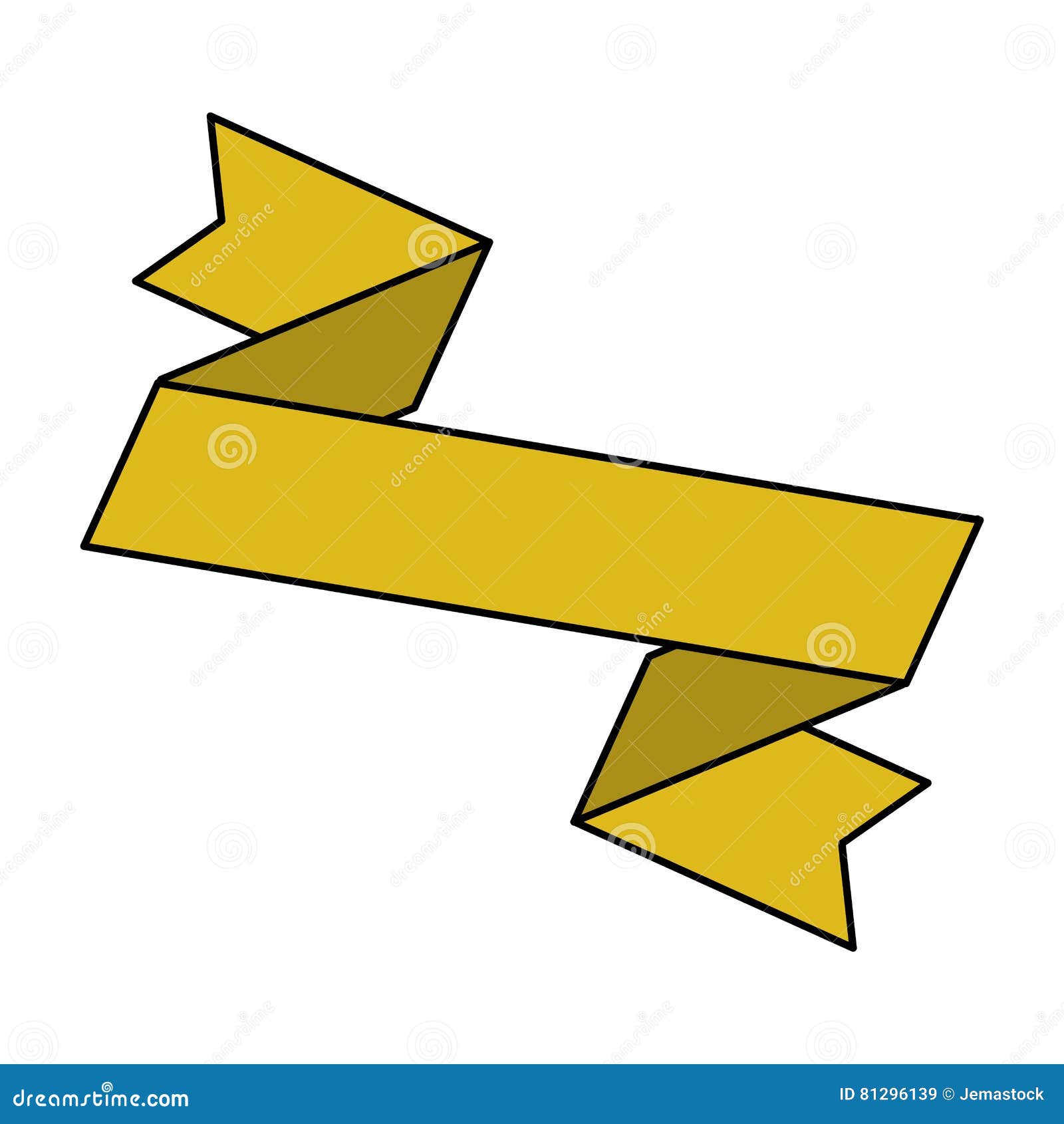 Ribbon Banner Yellow Design Icon Stock Vector - Illustration of design ...