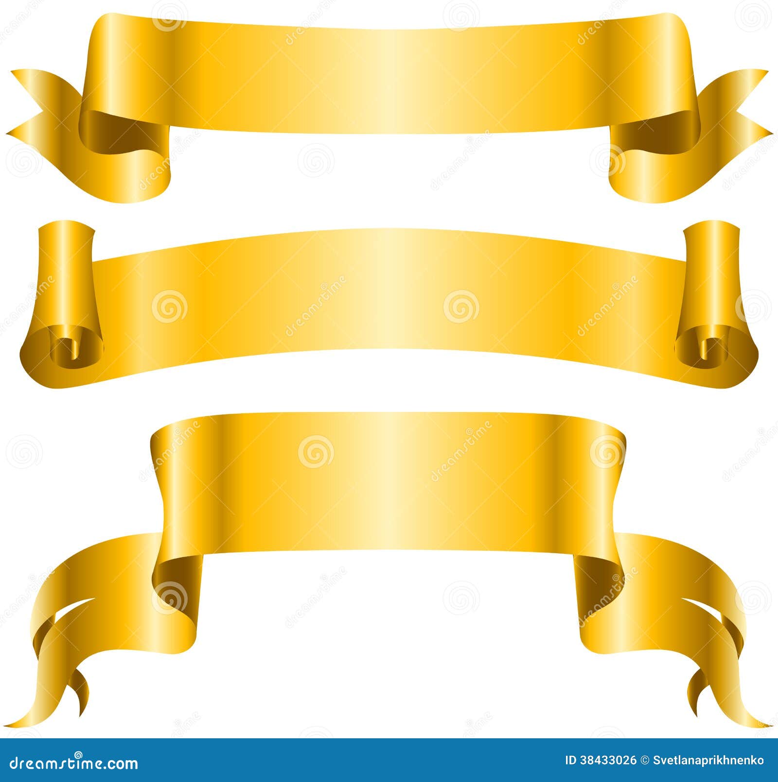Ribbon banners stock vector. Illustration of gold, banner - 38433026
