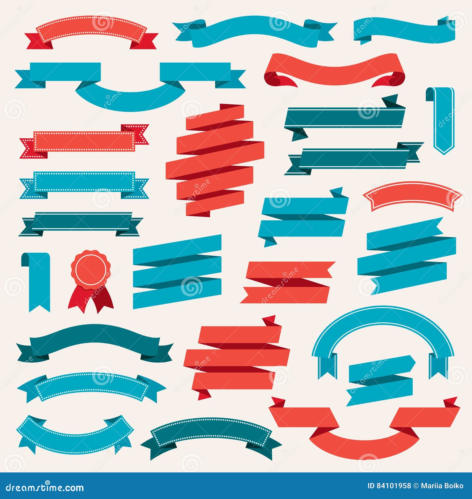 Ribbon Banners Retro Collection Vector Stock Vector - Illustration of ...