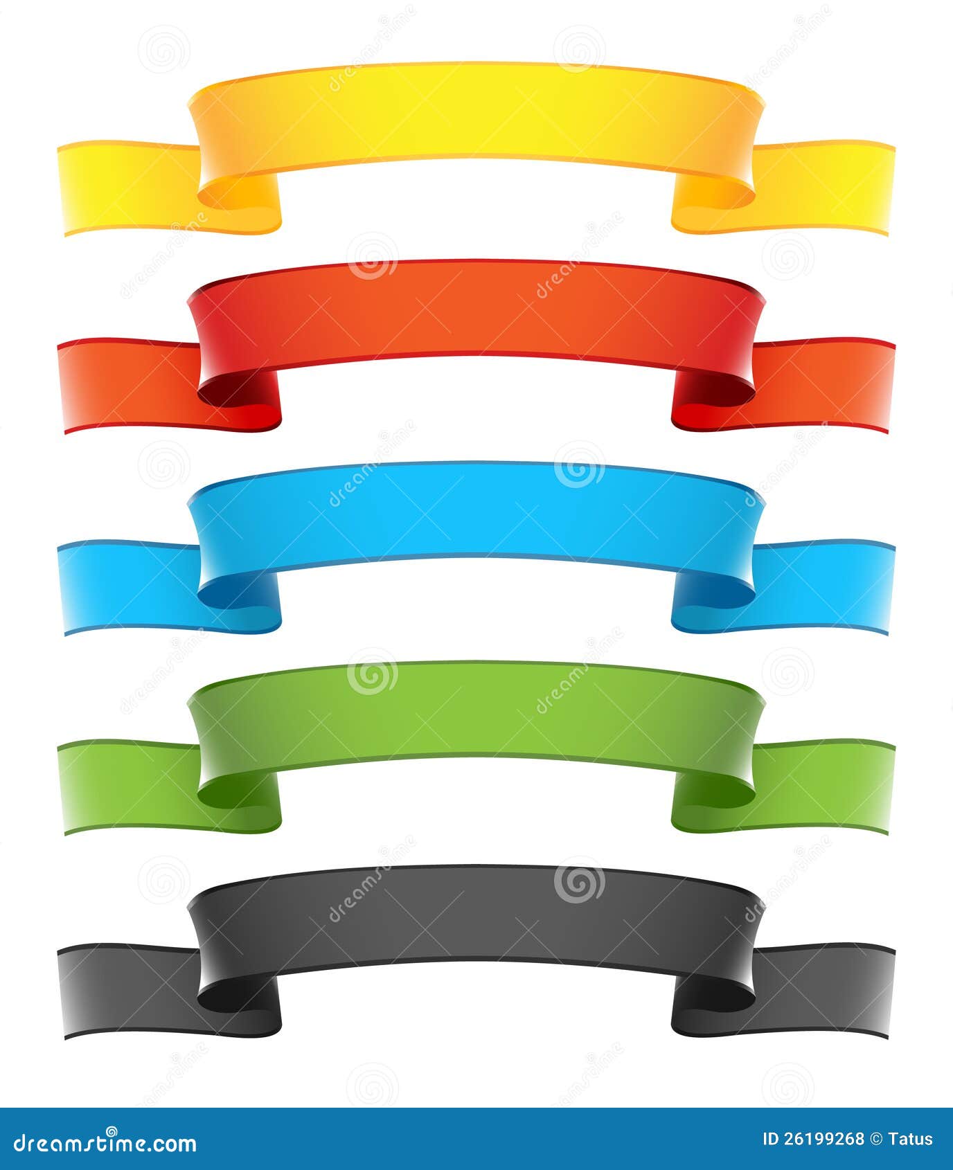 Ribbon Banners Set stock vector. Illustration of isolated - 26199268