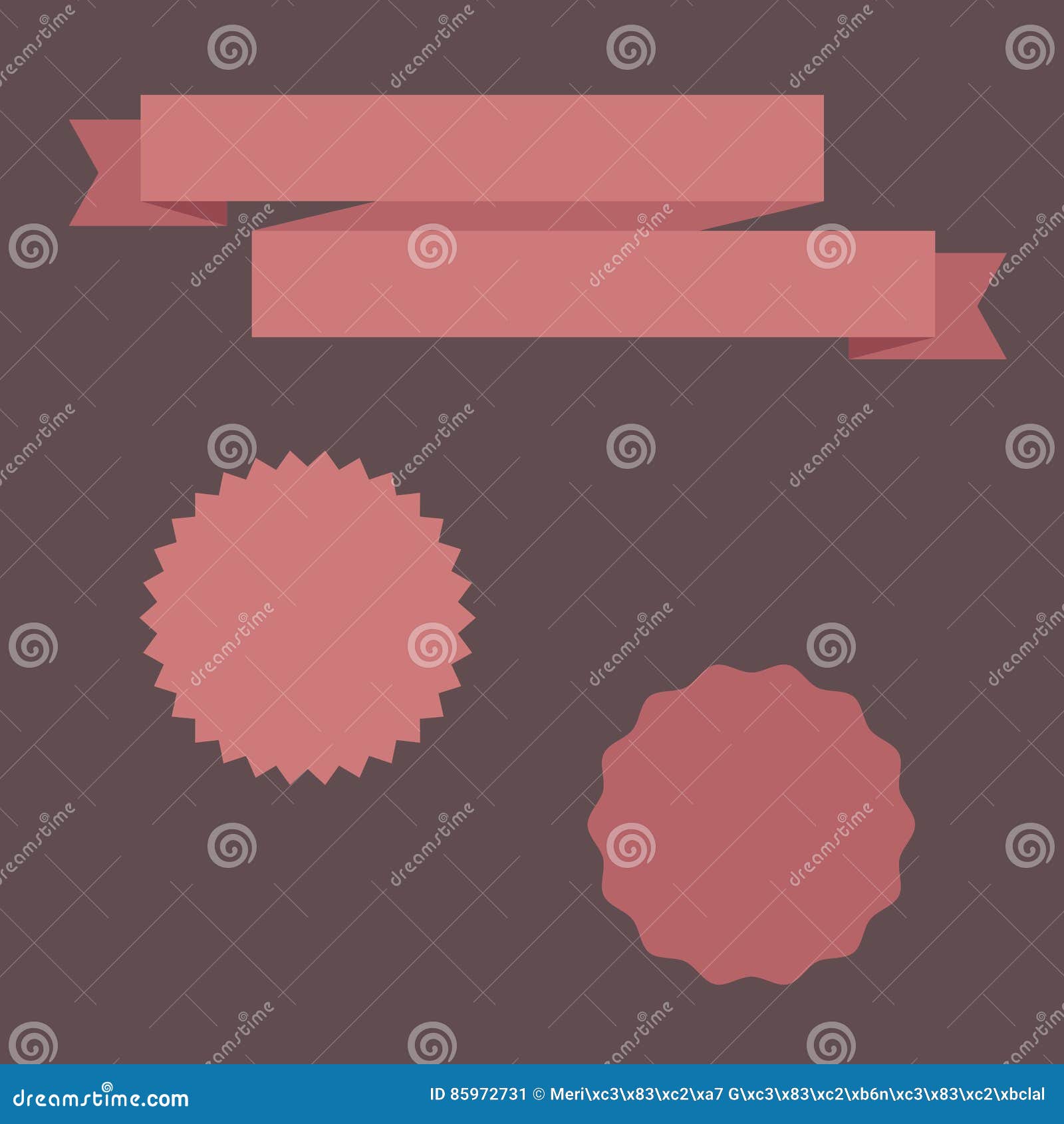Ribbon and batches stock illustration. Illustration of offers - 85972731