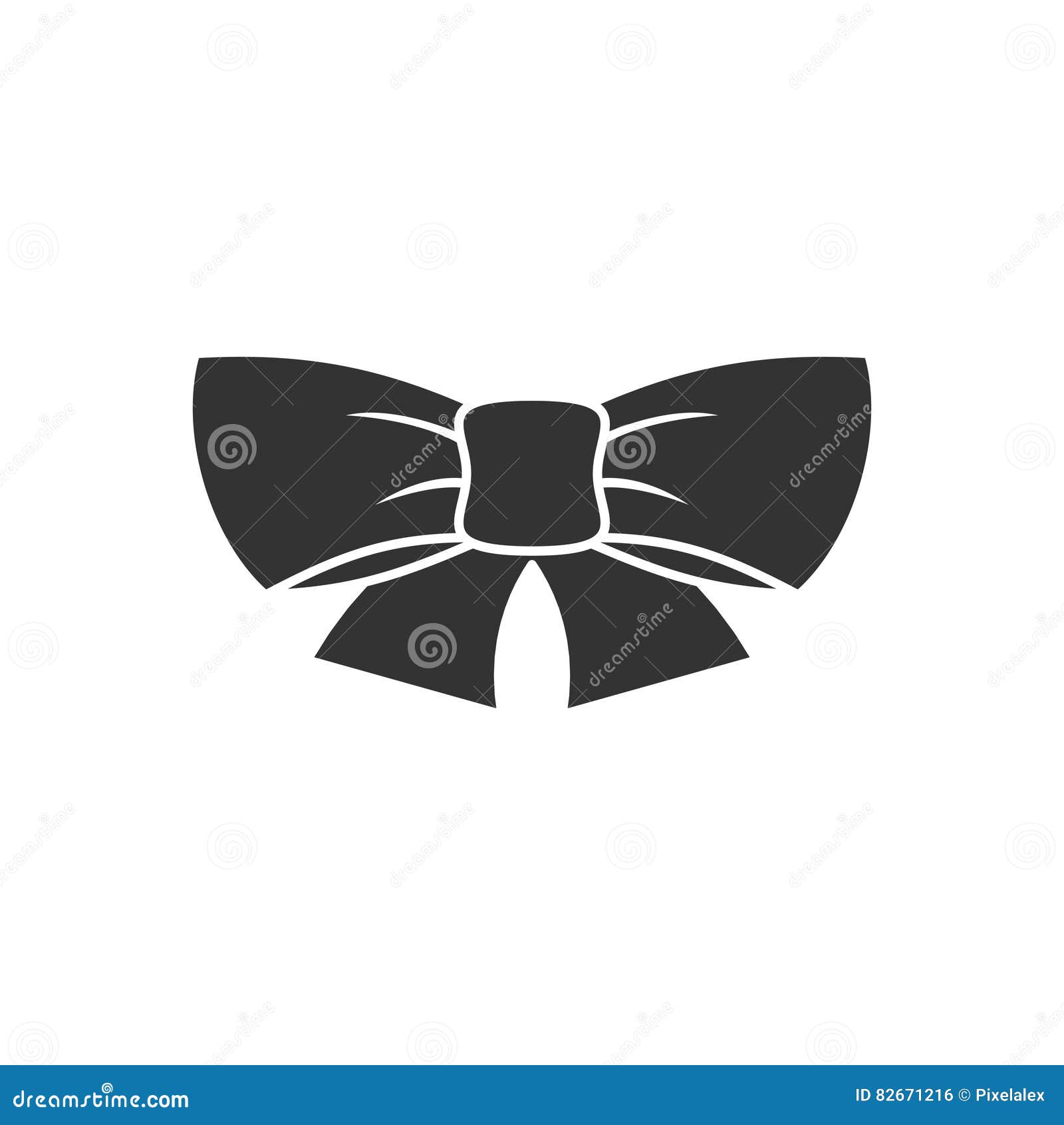 Ribbon bow icon stock vector. Illustration of flat, gift - 82671216