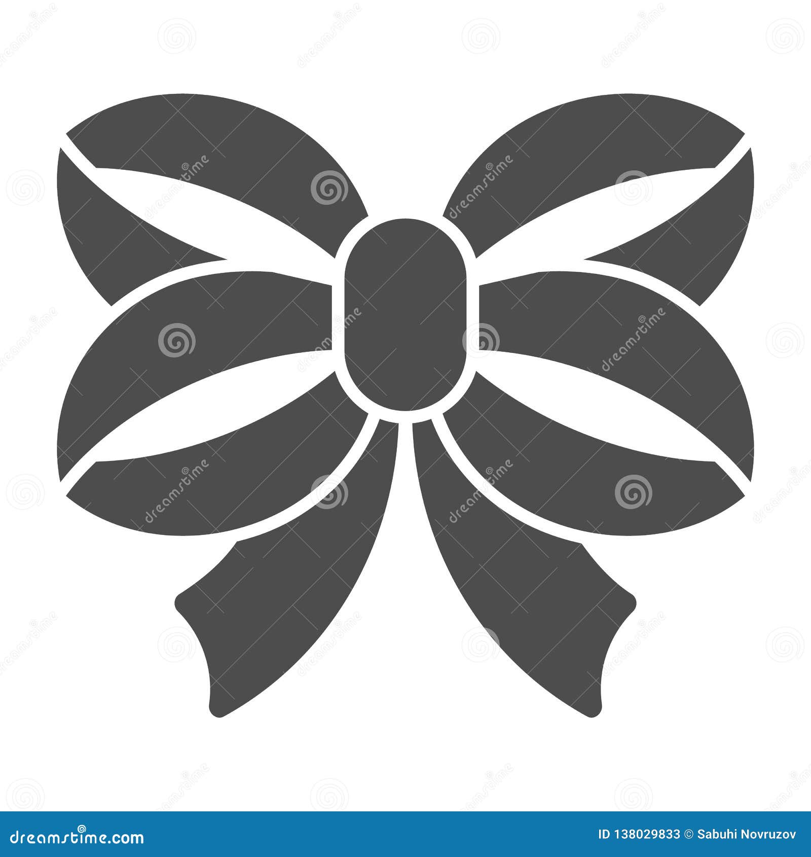Ribbon Bow Solid Icon. Double Knotted Bow Vector Illustration Isolated ...