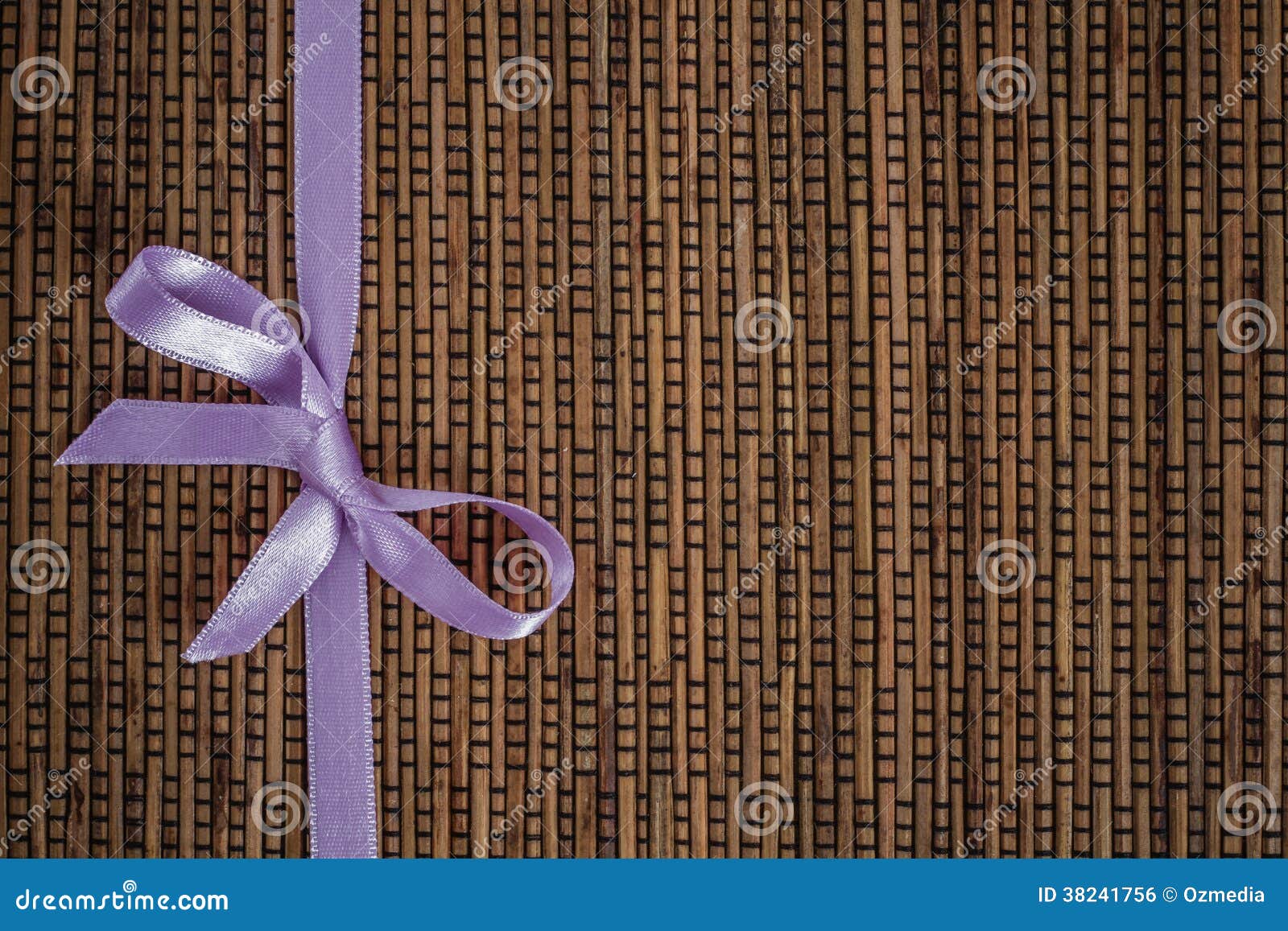 Ribbon with Bow on Woven Rattan Stock Photo - Image of rattan ...
