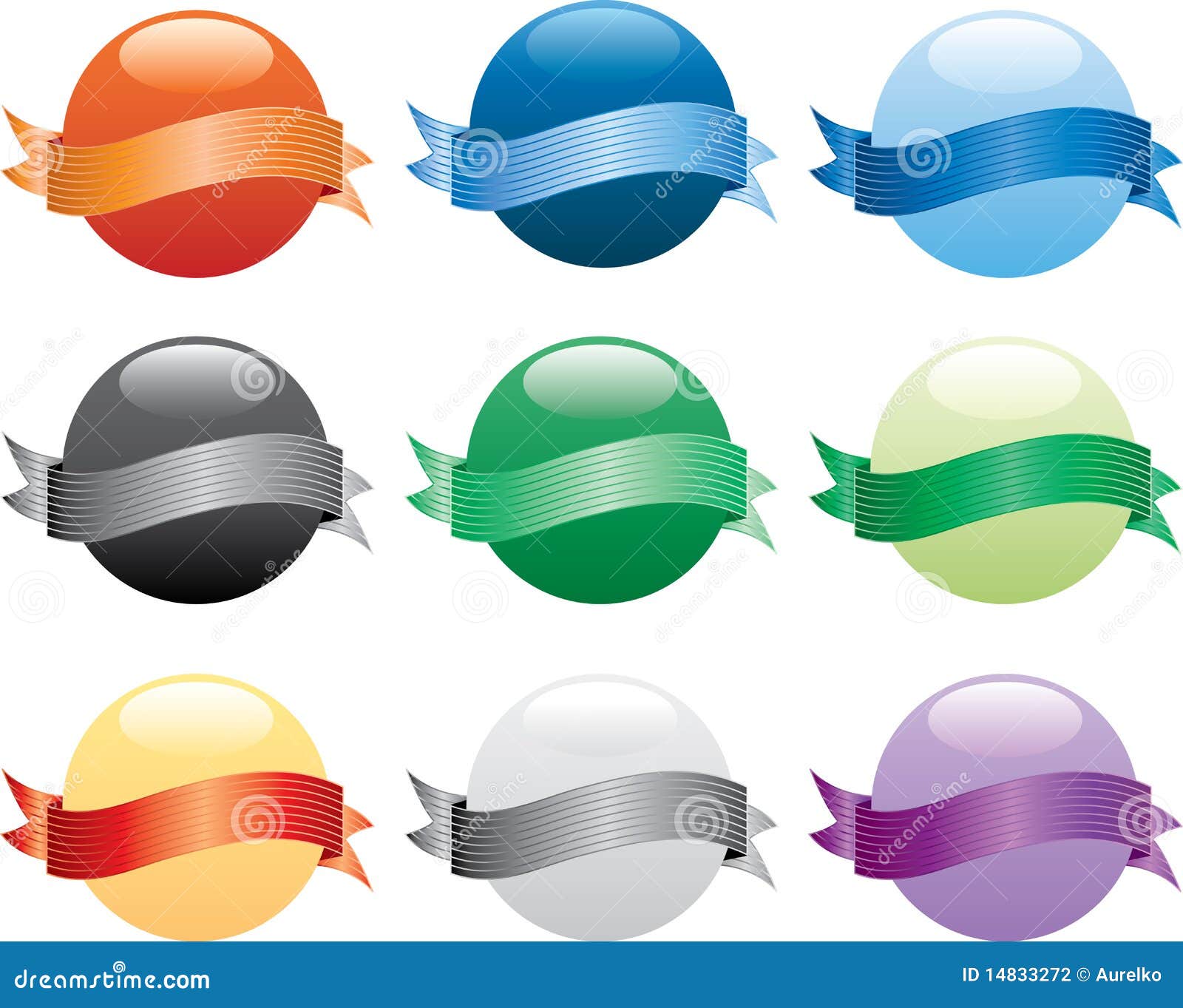 Ribbon button stock vector. Illustration of green, isolated - 14833272