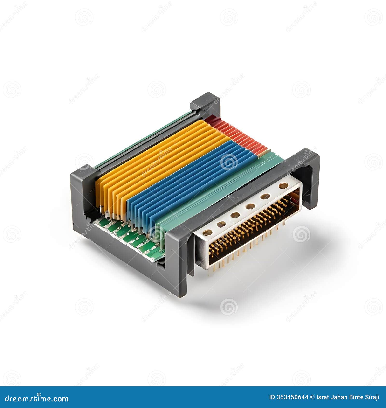 Ribbon Cable Connector Isolated on a White Background Stock ...