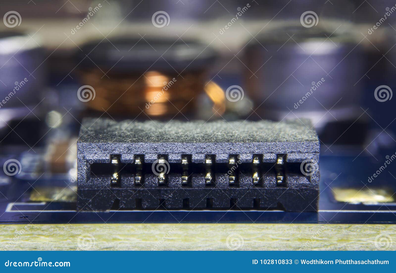 Ribbon Cable Socket and Electronics Component Installed on the E Stock ...