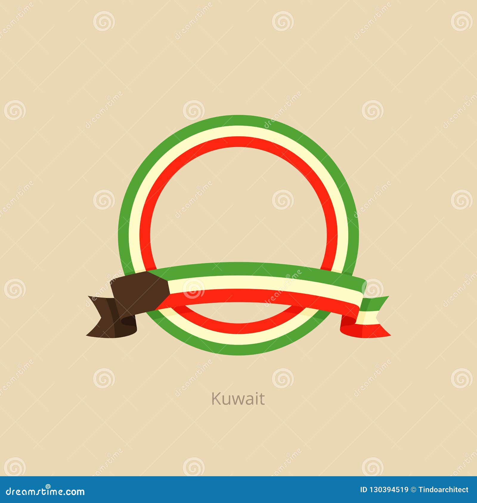 Ribbon and Circle with Flag of Kuwait Stock Vector - Illustration of ...