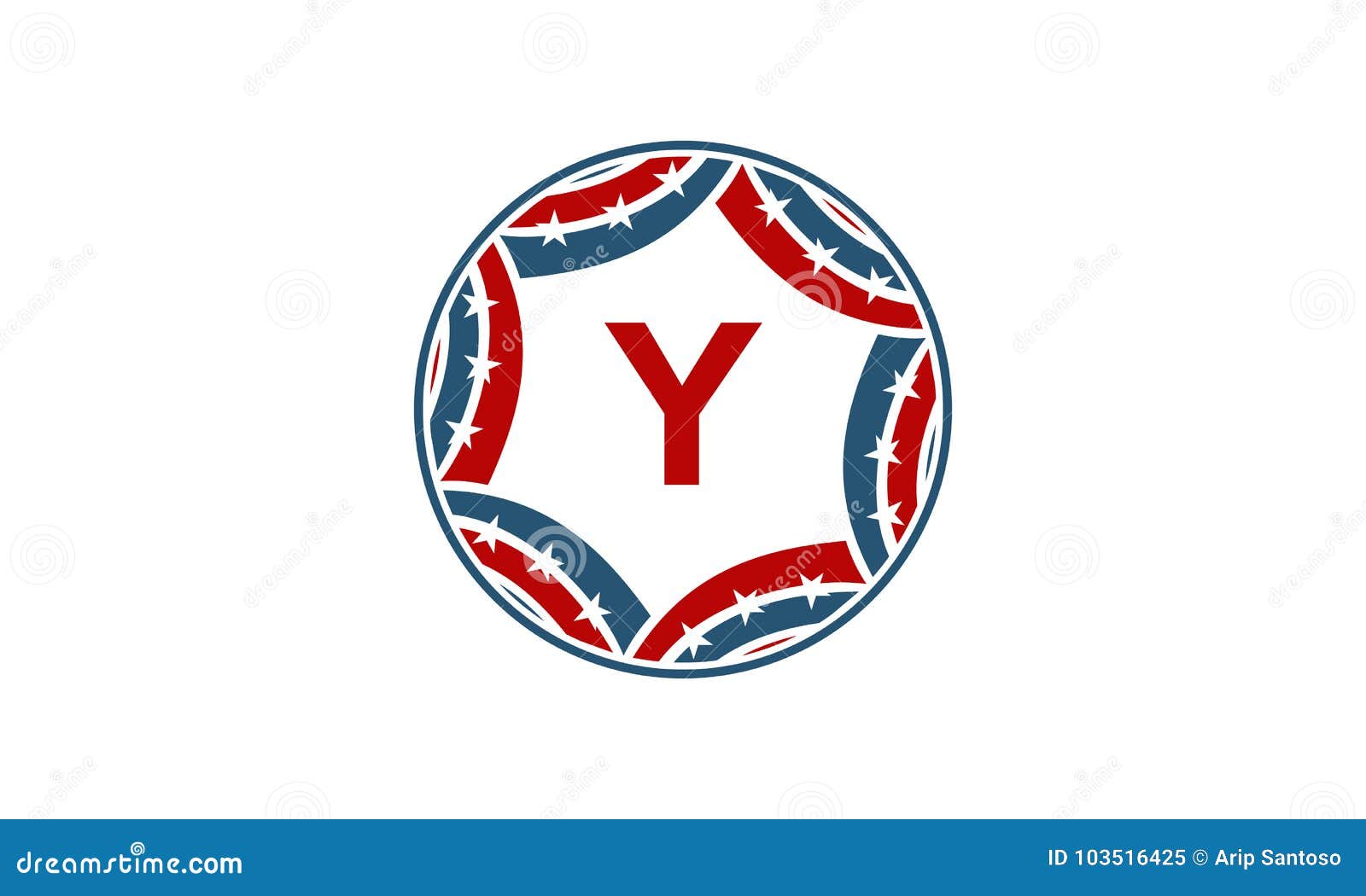 Ribbon Circle Star Initial Y Stock Vector - Illustration of hexagon ...