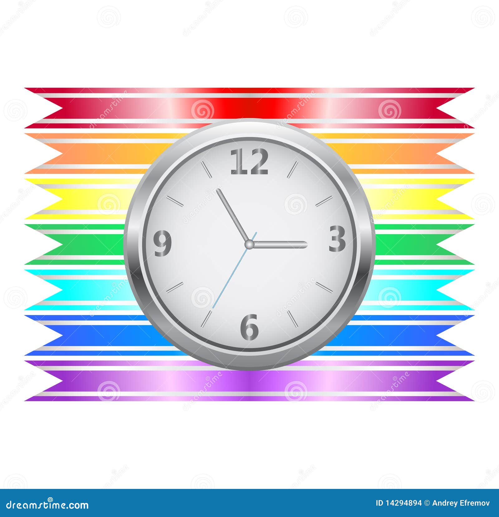 Ribbon clock stock vector. Illustration of purple, dial - 14294894