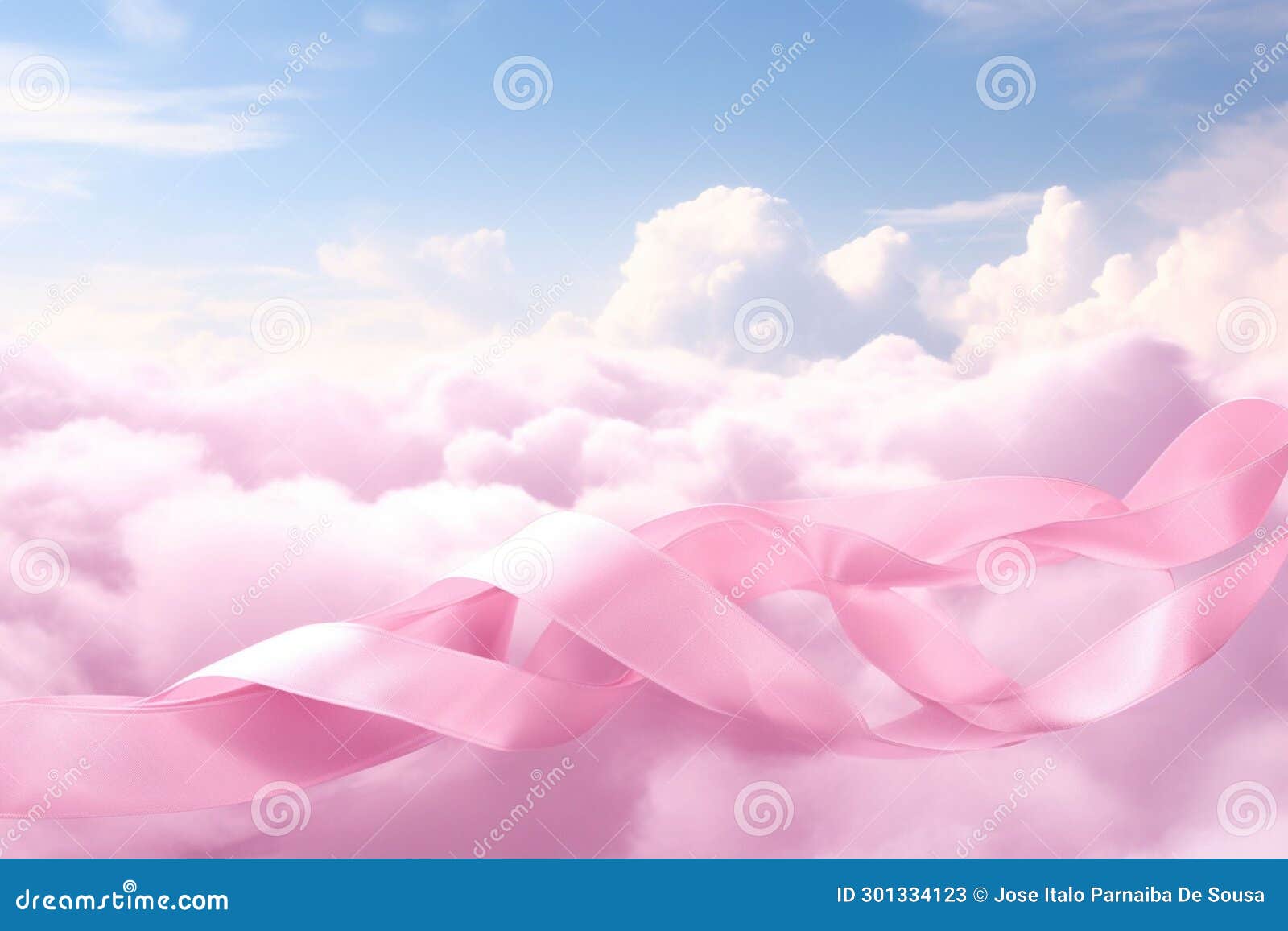 Ribbon in the Clouds Cloud Formations Creating Stock Illustration ...