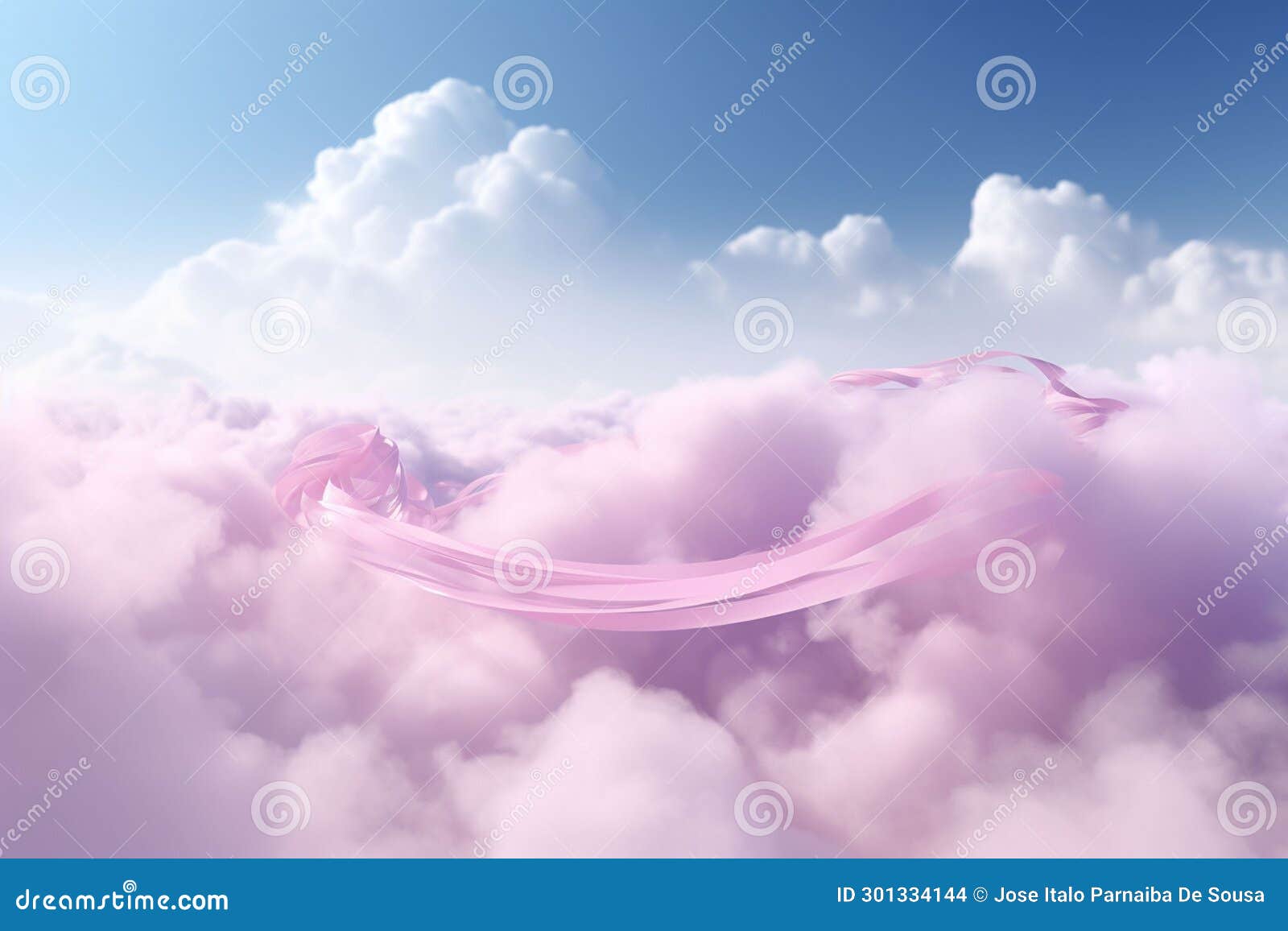 Ribbon in the Clouds Cloud Formations Creating Stock Illustration ...