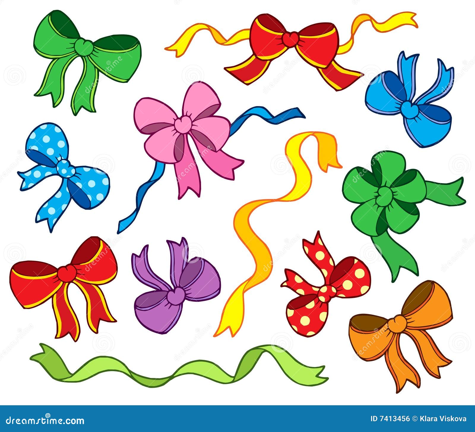 Ribbon collection stock vector. Illustration of drawing - 7413456