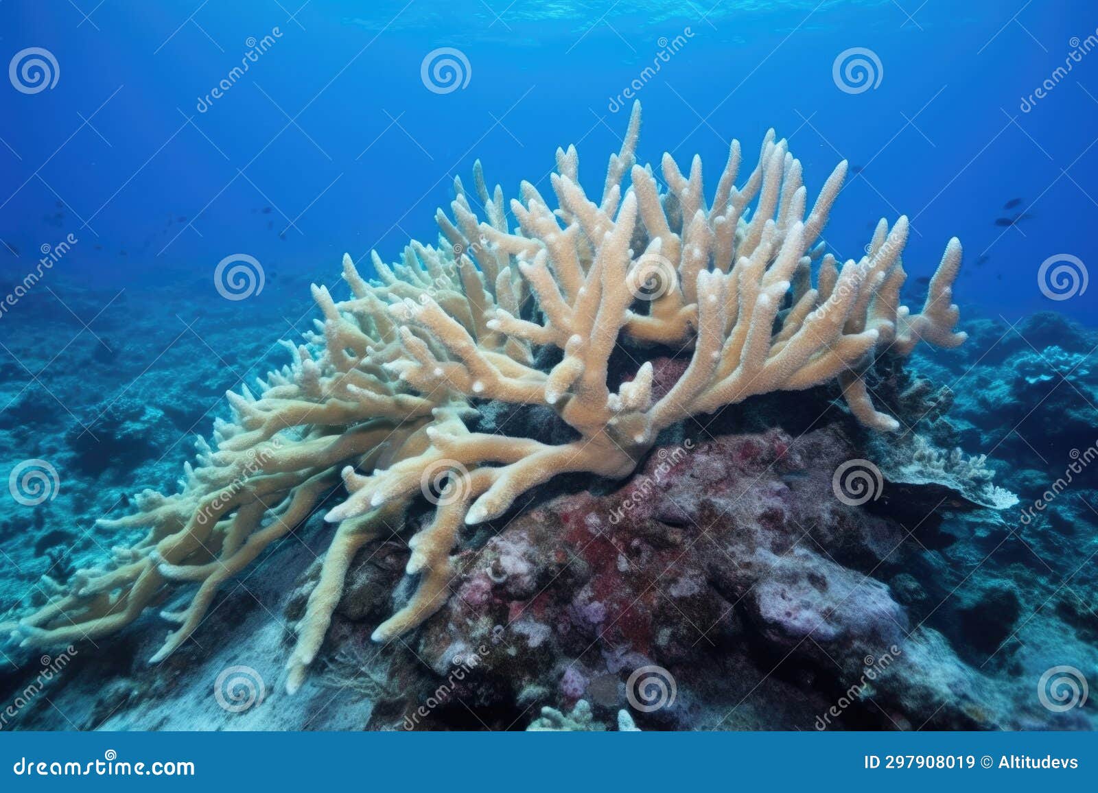 Ribbon Coral Clustered Around Deep-sea Rocks Stock Image - Image of ...