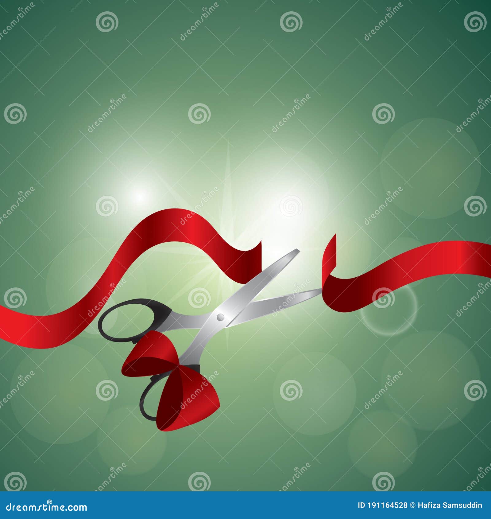 Ribbon Cutting Ceremony. Vector Illustration Decorative Design Stock ...
