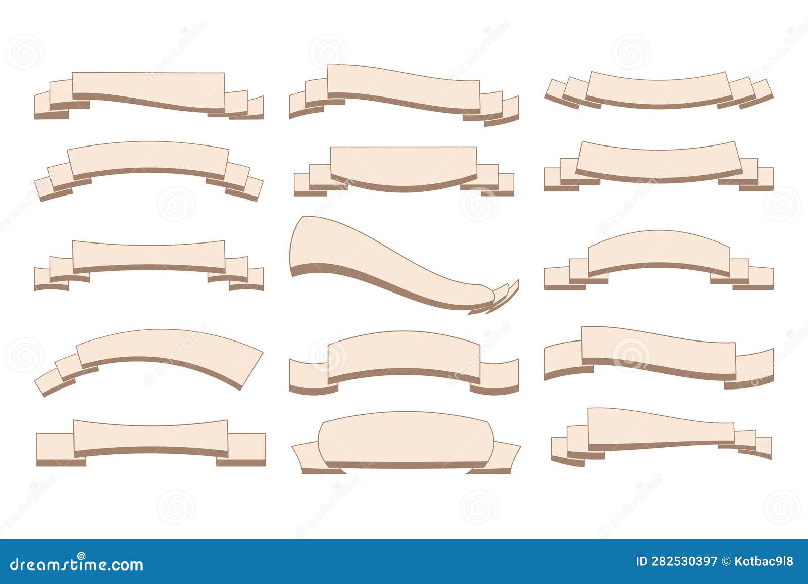 Ribbon Element Collection. Different Blank Ribbons Stock Vector ...
