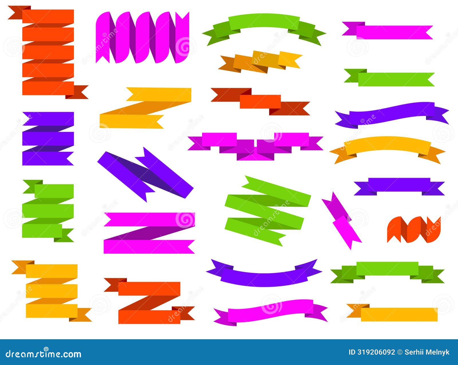 Ribbon element set stock illustration. Illustration of abstract - 319206092