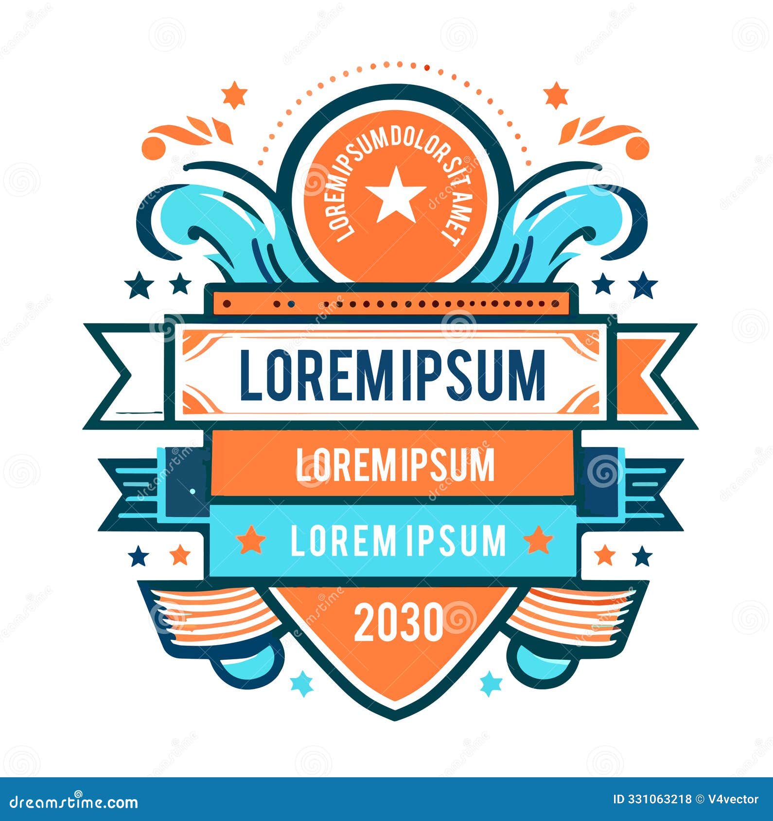 Ribbon Elements, a Stylised Ribbon Vector Illustration Designs Stock ...