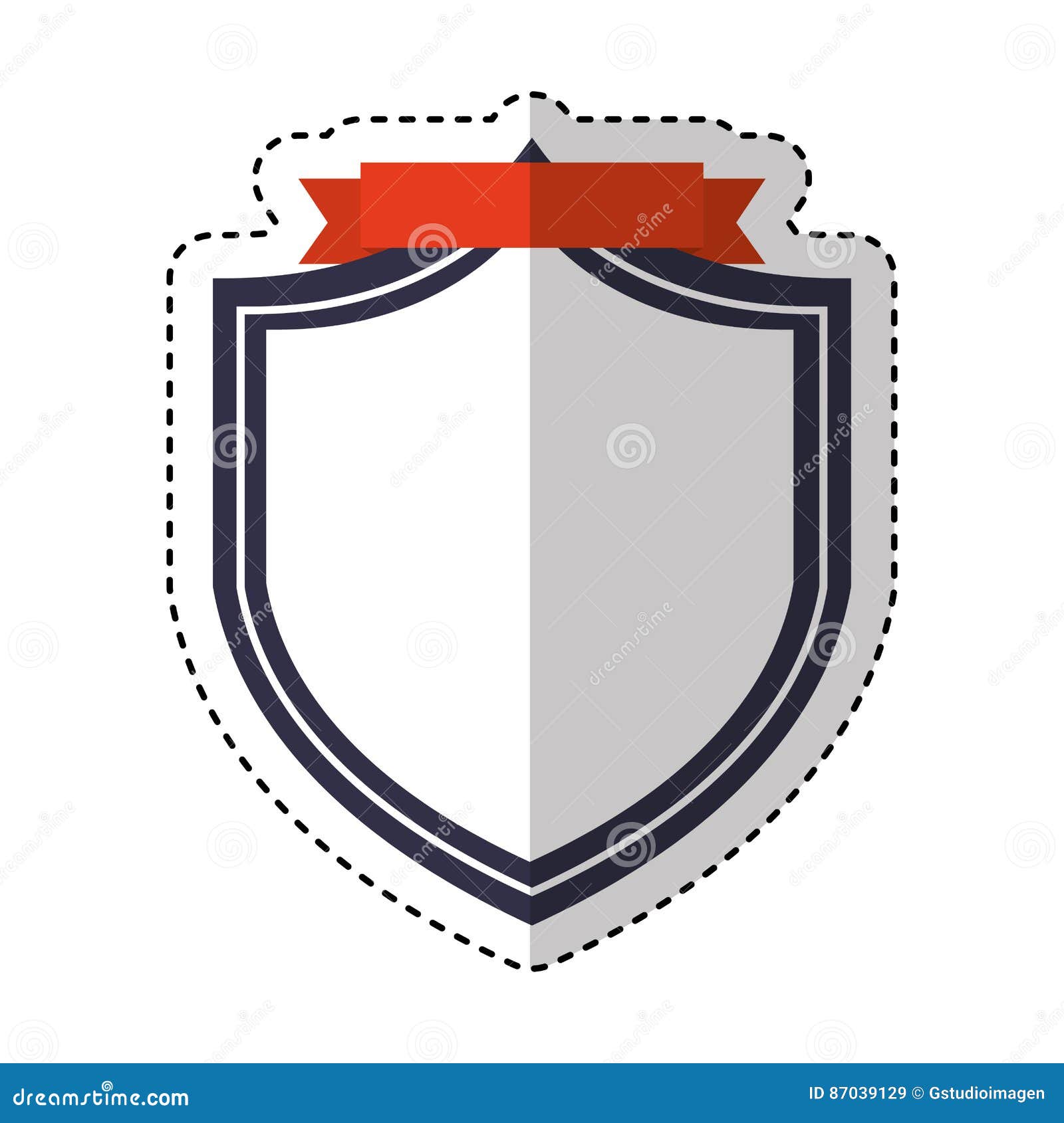 Ribbon Emblem Isolated Icon Stock Vector - Illustration of decoration ...
