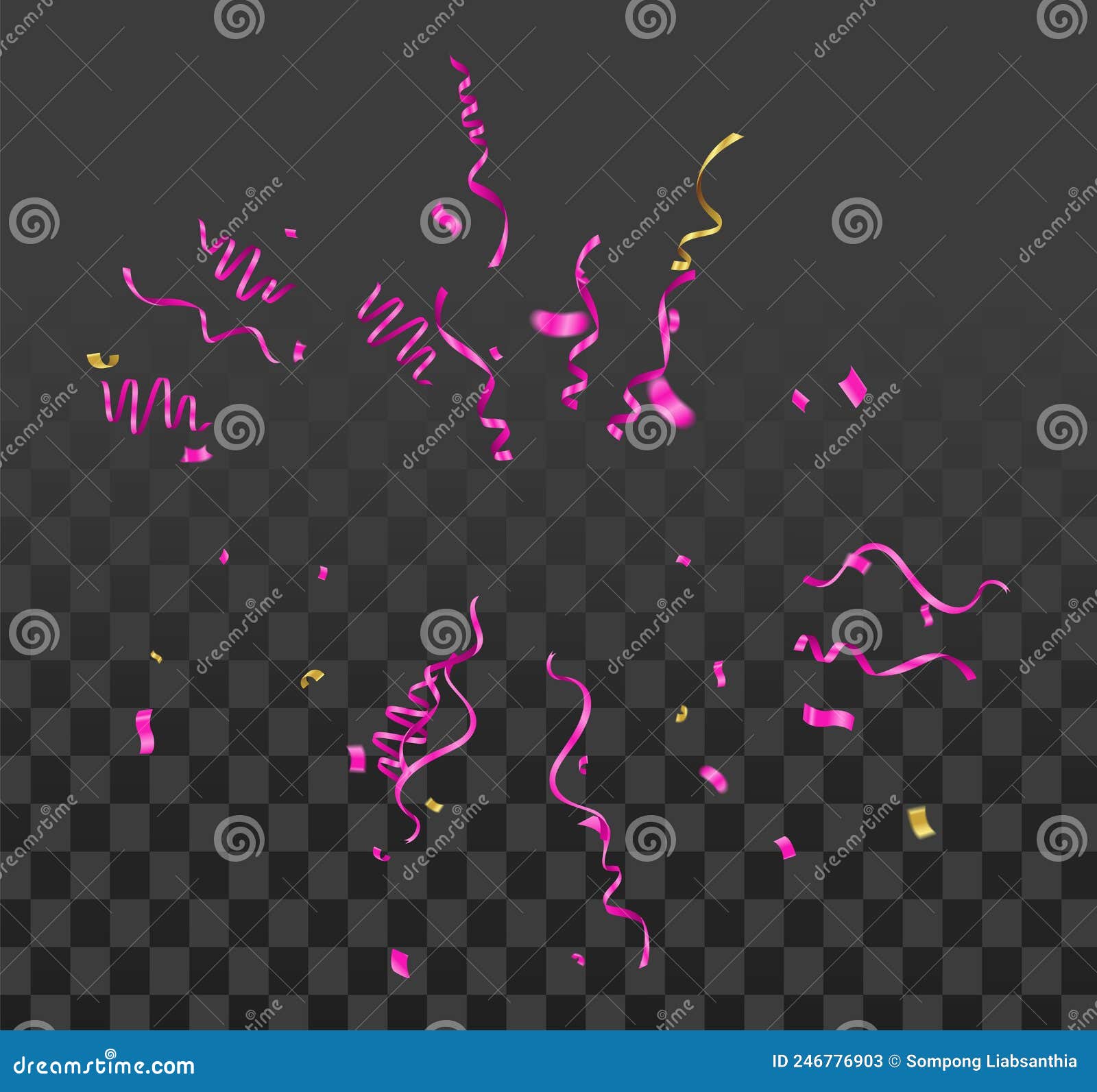 Ribbon Falling Explosion of Multi-colored Confetti, Clapperboard ...