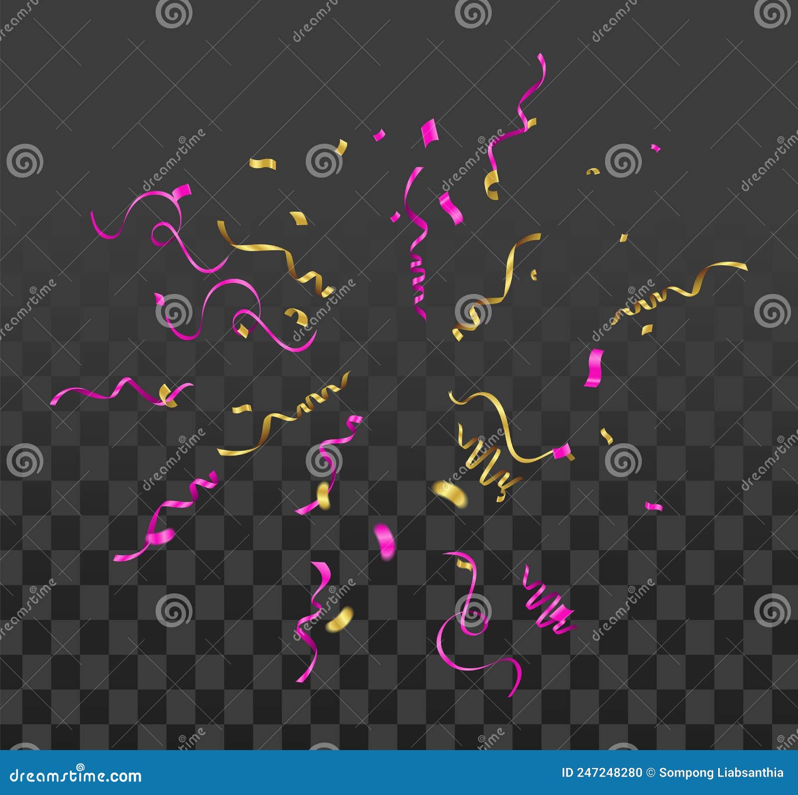 Ribbon Falling Explosion of Multi-colored Confetti, Clapperboard ...