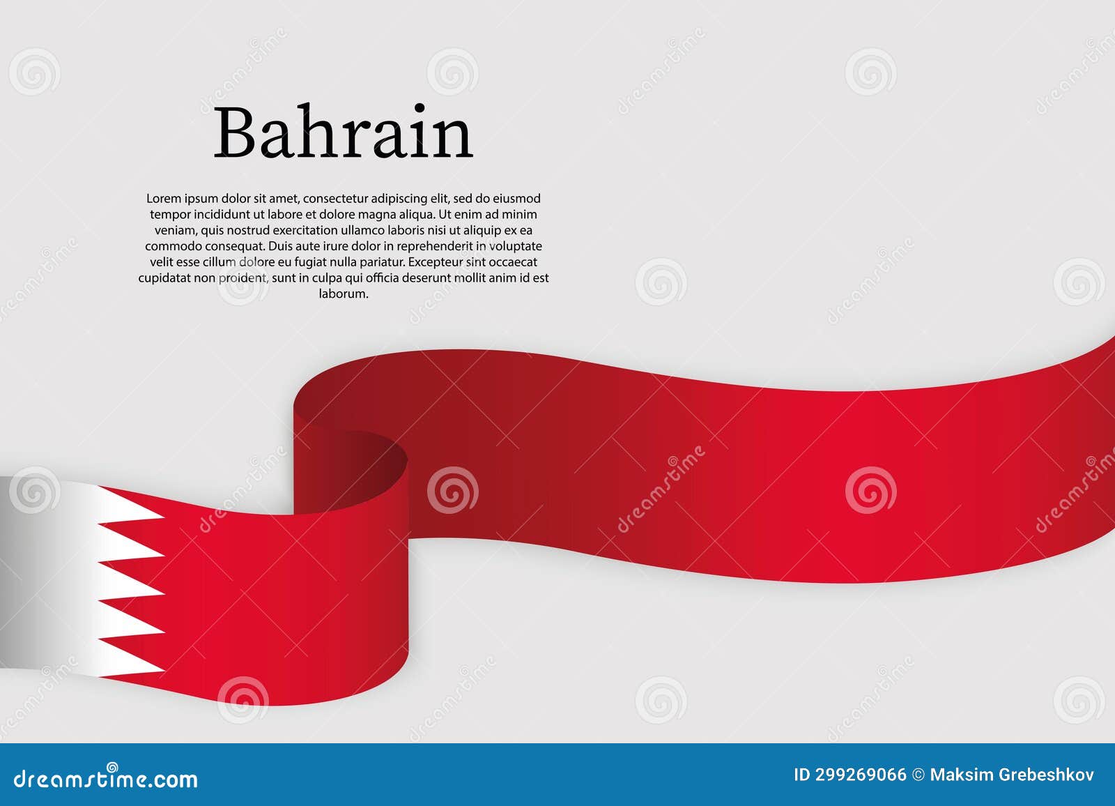Ribbon Flag of Bahrain. Celebration Background Stock Vector ...