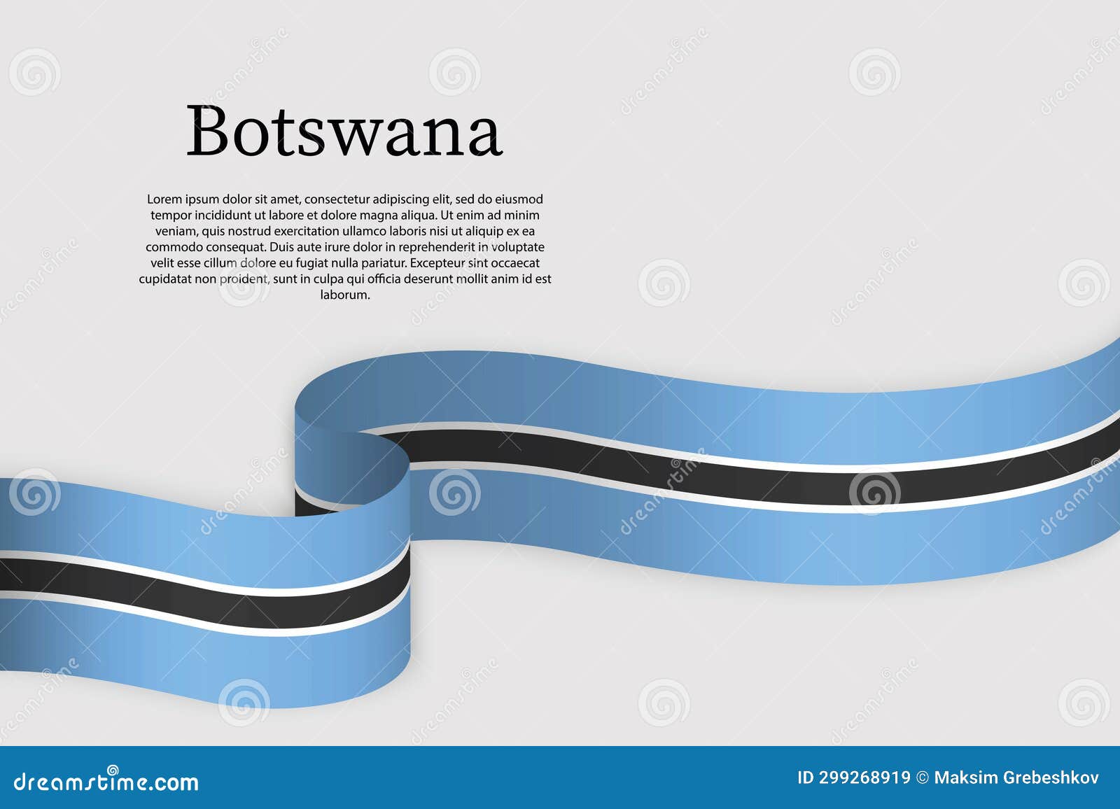 Ribbon Flag of Botswana. Celebration Background Stock Vector ...