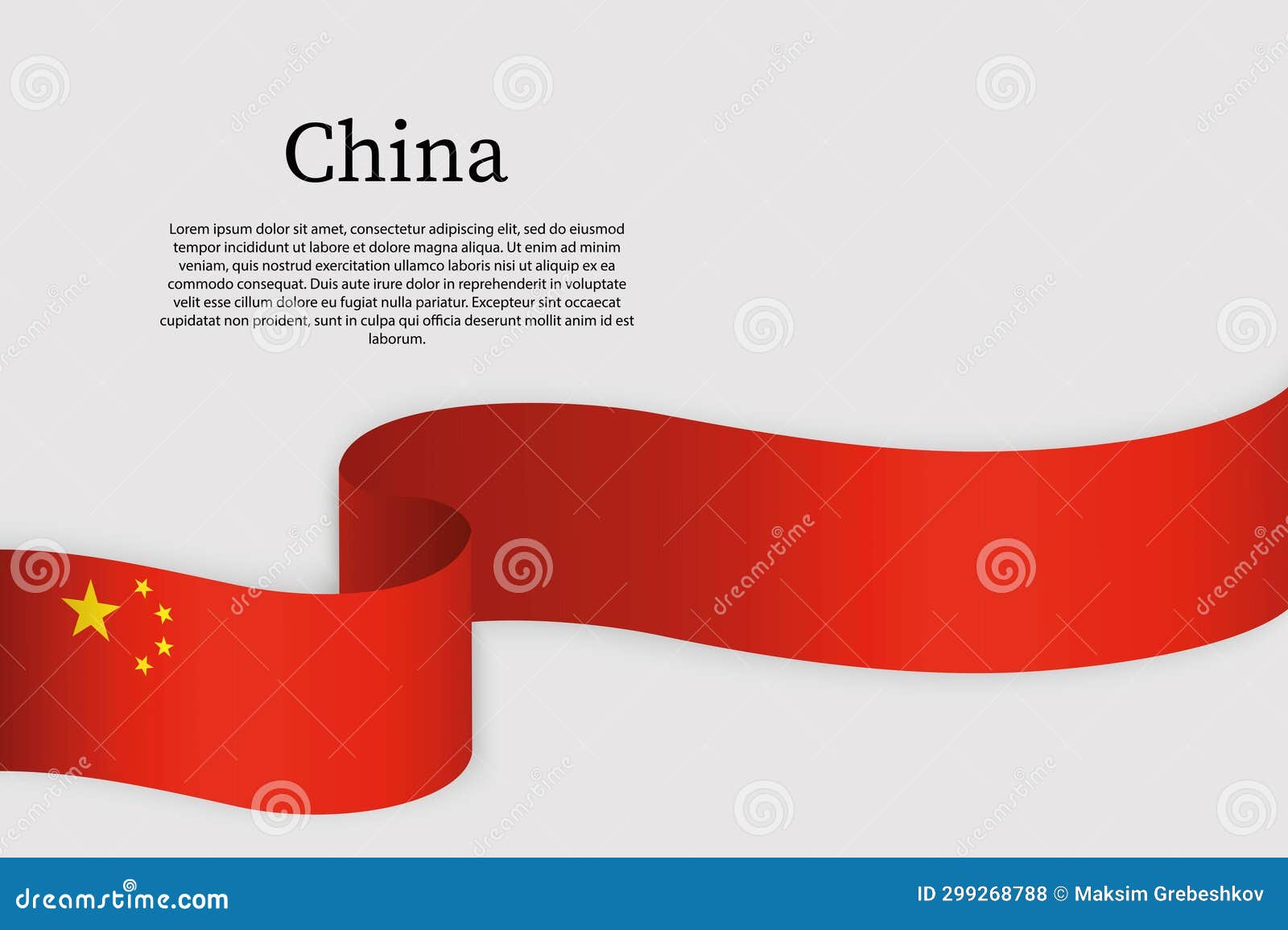 Ribbon Flag of China. Celebration Background Stock Vector ...