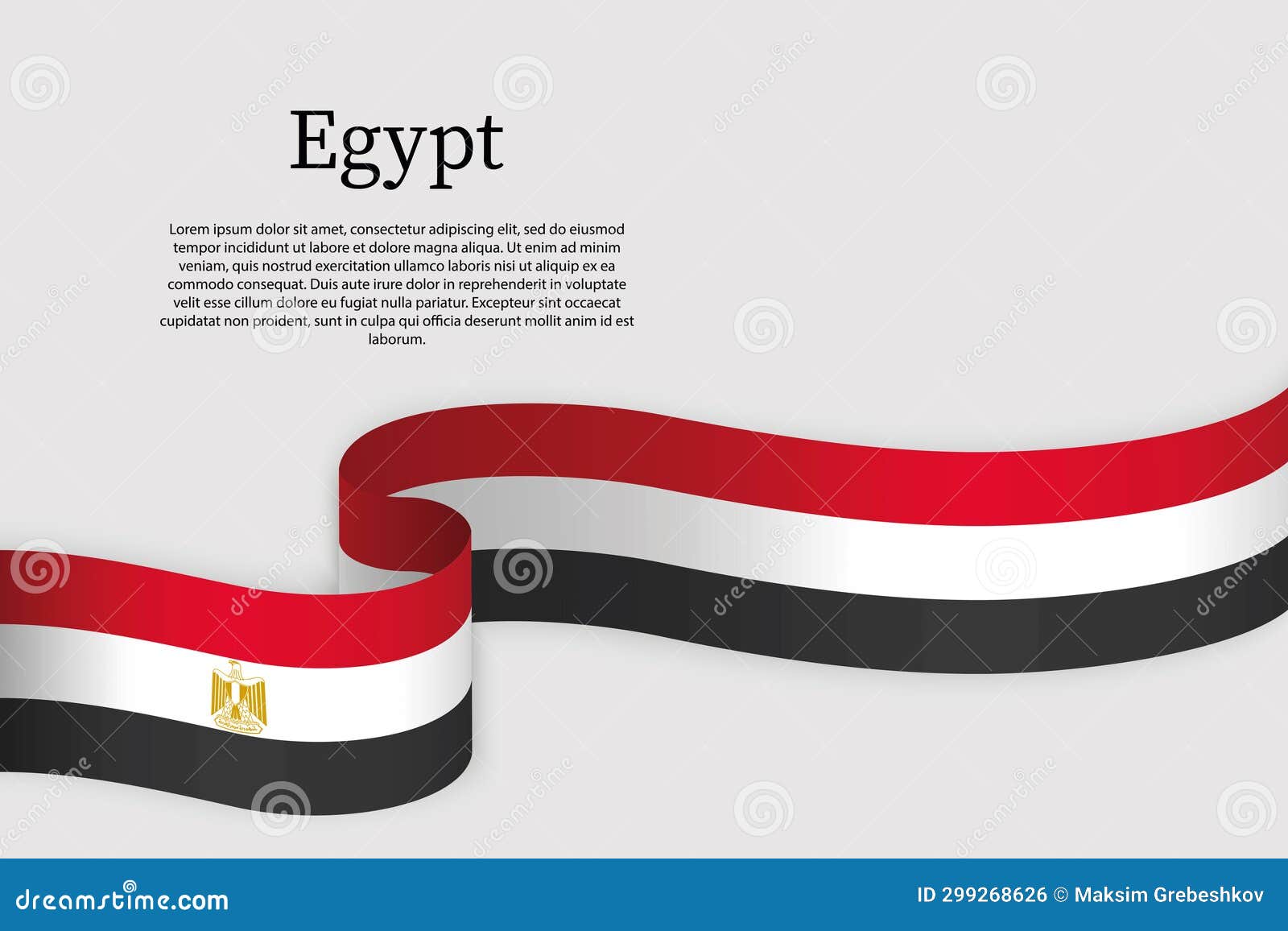 Ribbon Flag of Egypt. Celebration Background Stock Vector ...