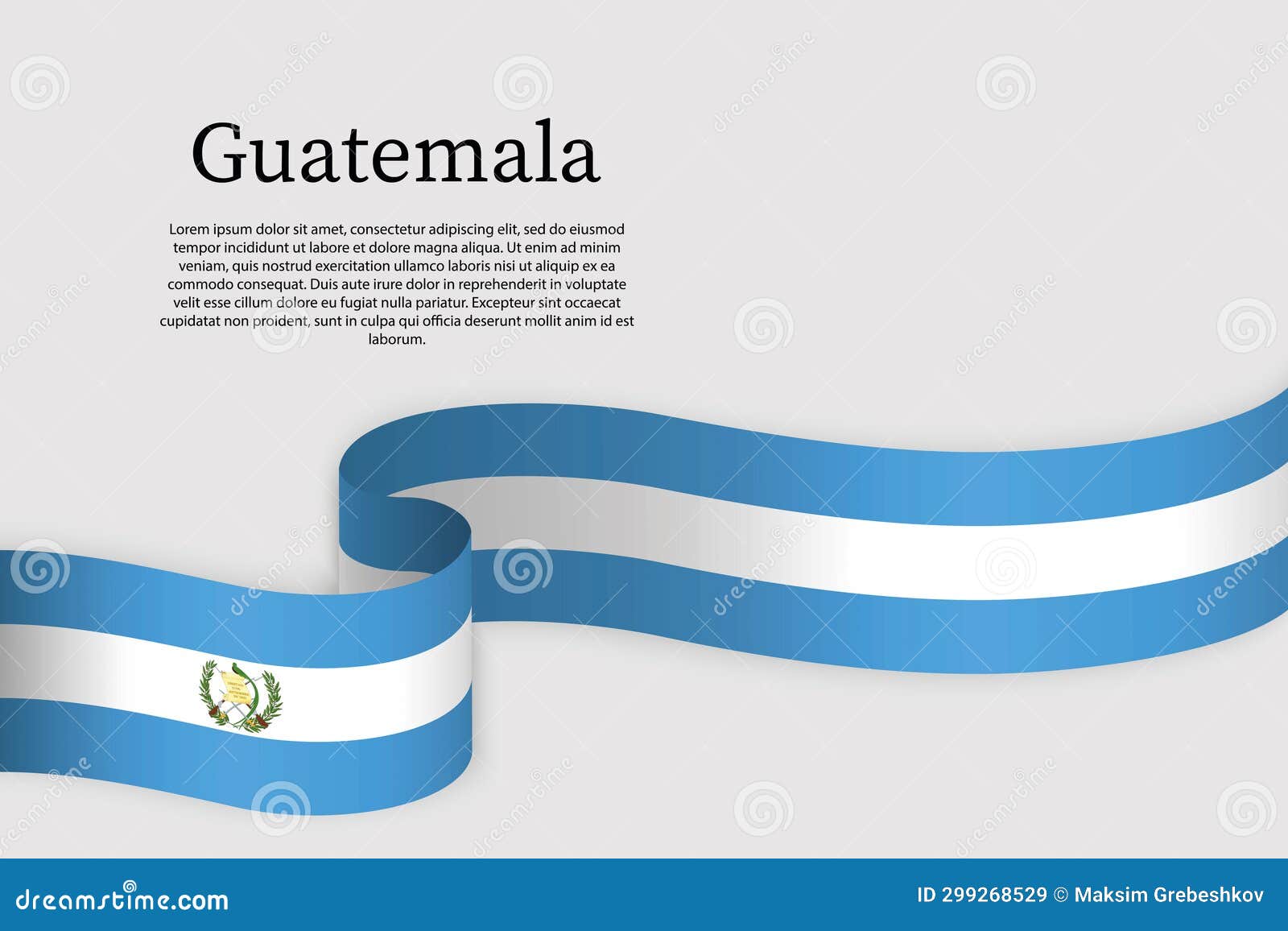 Ribbon Flag of Guatemala. Celebration Background Stock Vector ...
