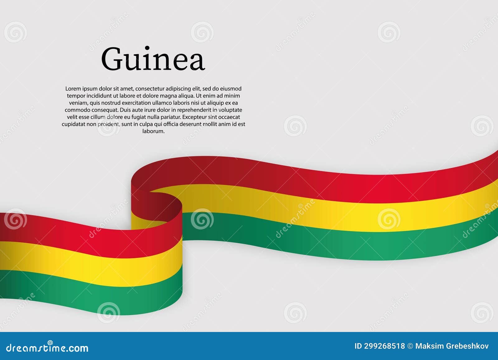 Ribbon Flag of Guinea. Celebration Background Stock Illustration ...