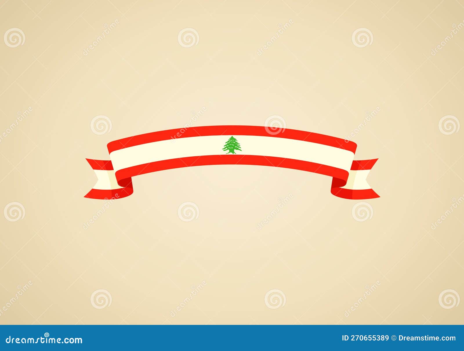 Ribbon with Flag of Lebanon Stock Vector - Illustration of republic ...