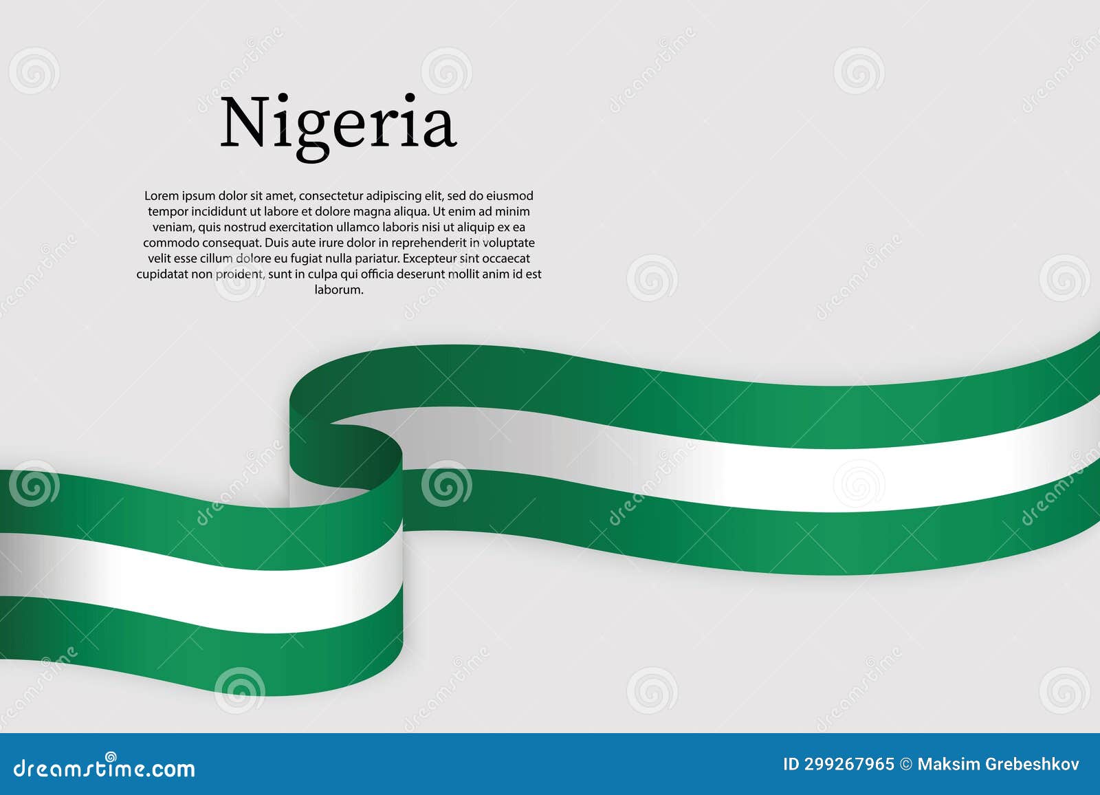 Ribbon Flag of Nigeria. Celebration Background Stock Image - Image of ...