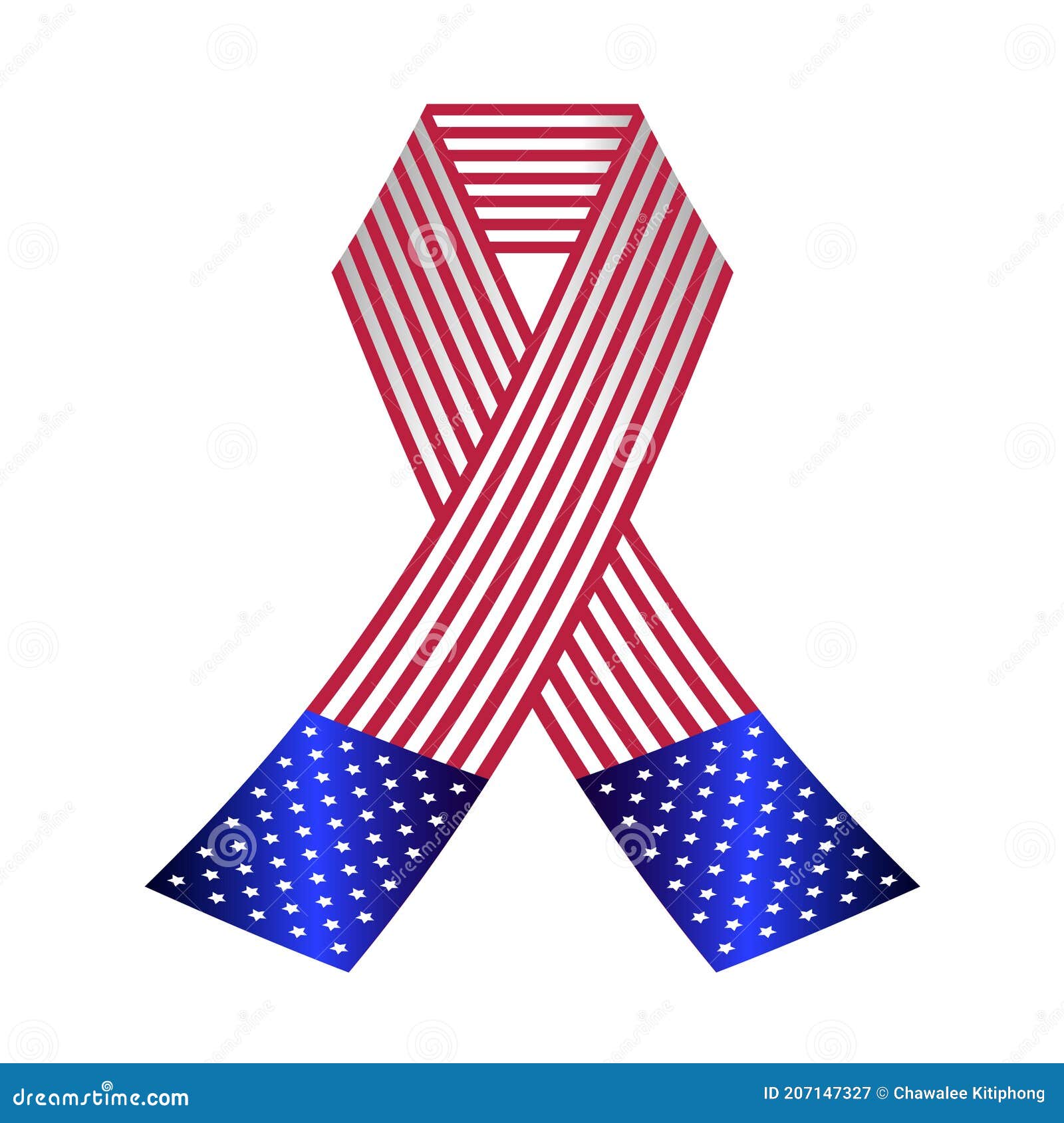 Ribbon Flag of USA, Cross Ribbon for Independence Day Stock Vector ...