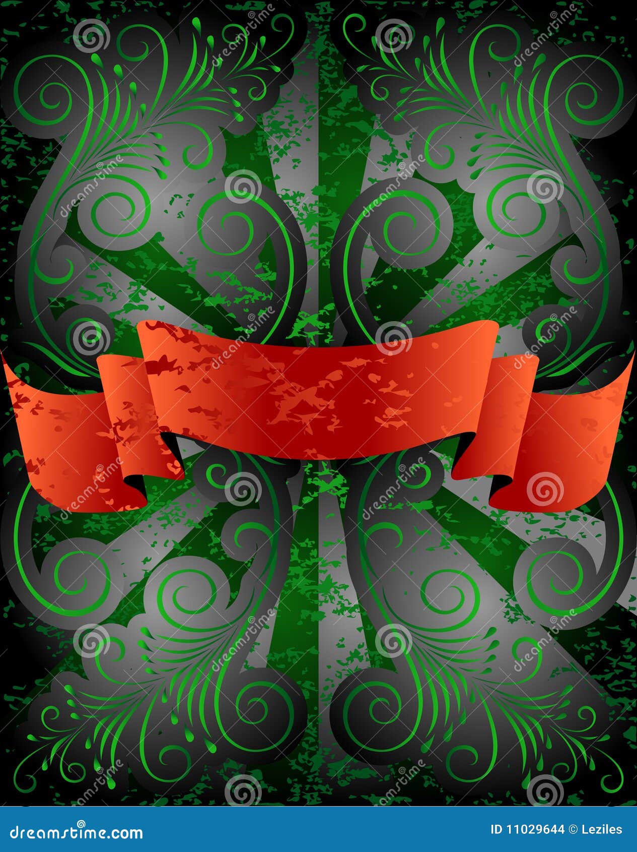 Ribbon on floral pattern stock vector. Illustration of floral - 11029644