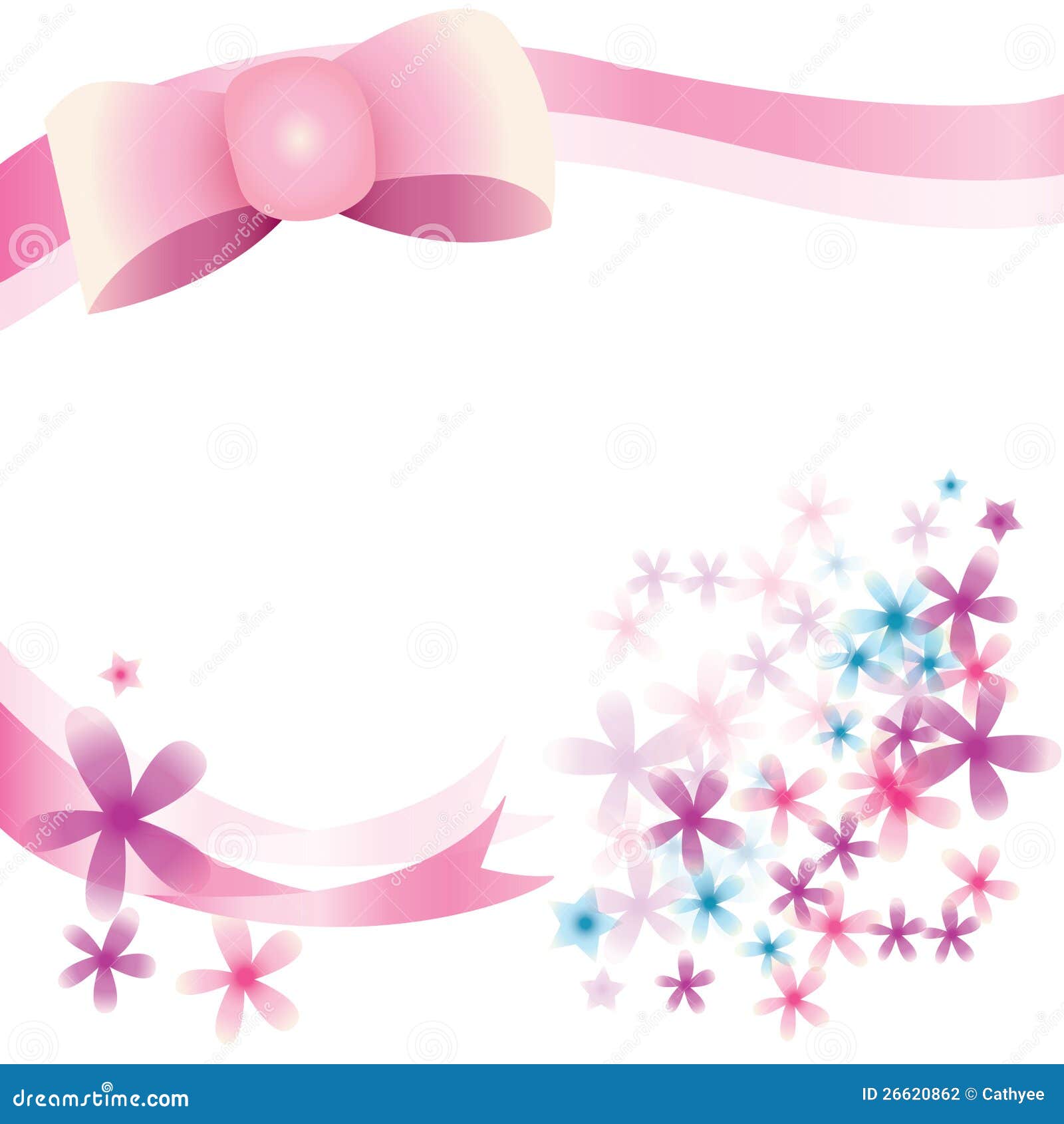 Ribbon and Florist Background Stock Vector - Illustration of elegant ...