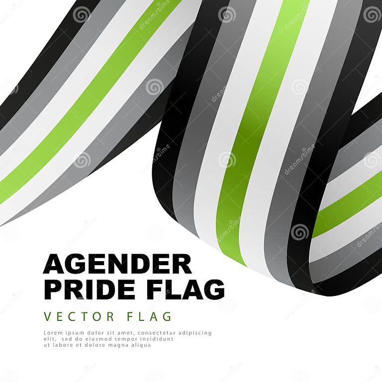 Ribbon In The Form Of A Flag Of Agender Pride Sexual Identification A
