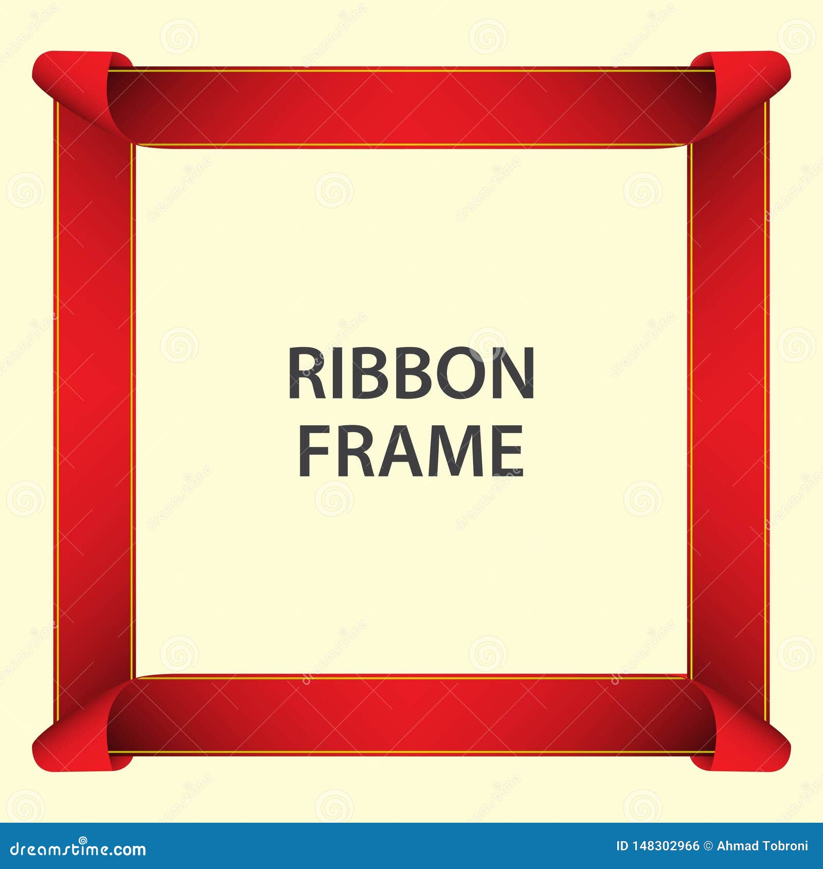 Ribbon Frame Vector Template Design Illustration Stock Vector ...