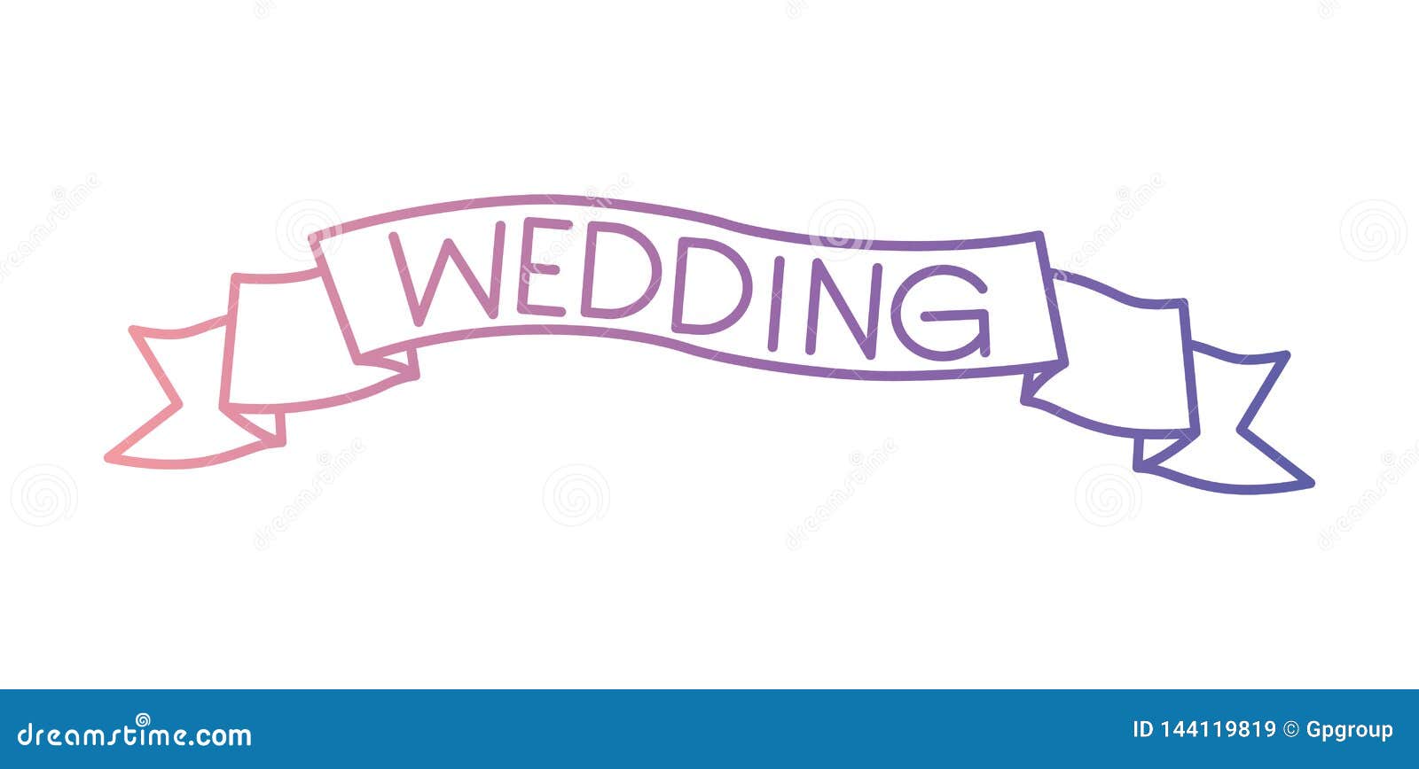 Ribbon Frame Wedding with Calligraphy Stock Vector - Illustration of ...