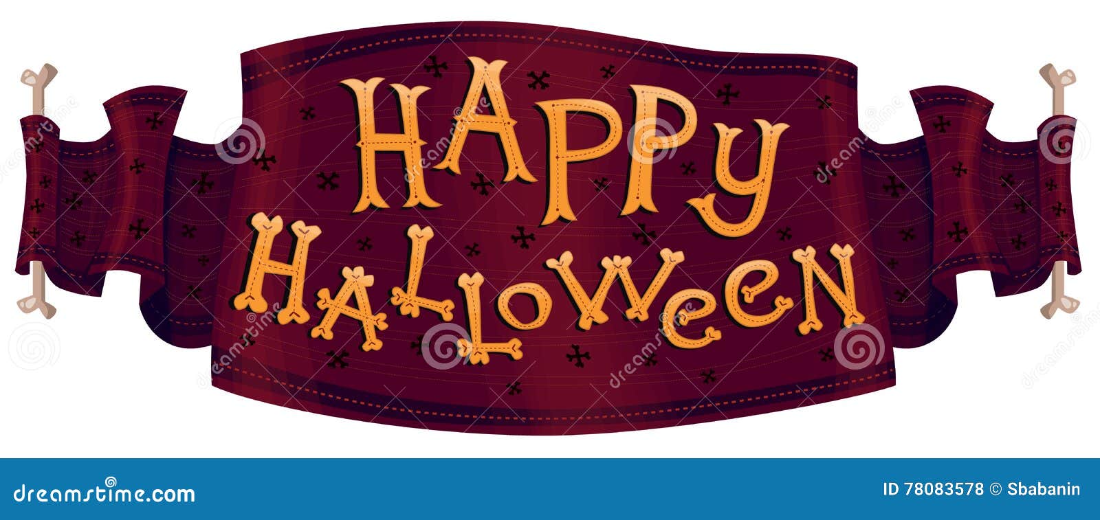 Ribbon Happy Halloween stock vector. Illustration of happy - 78083578