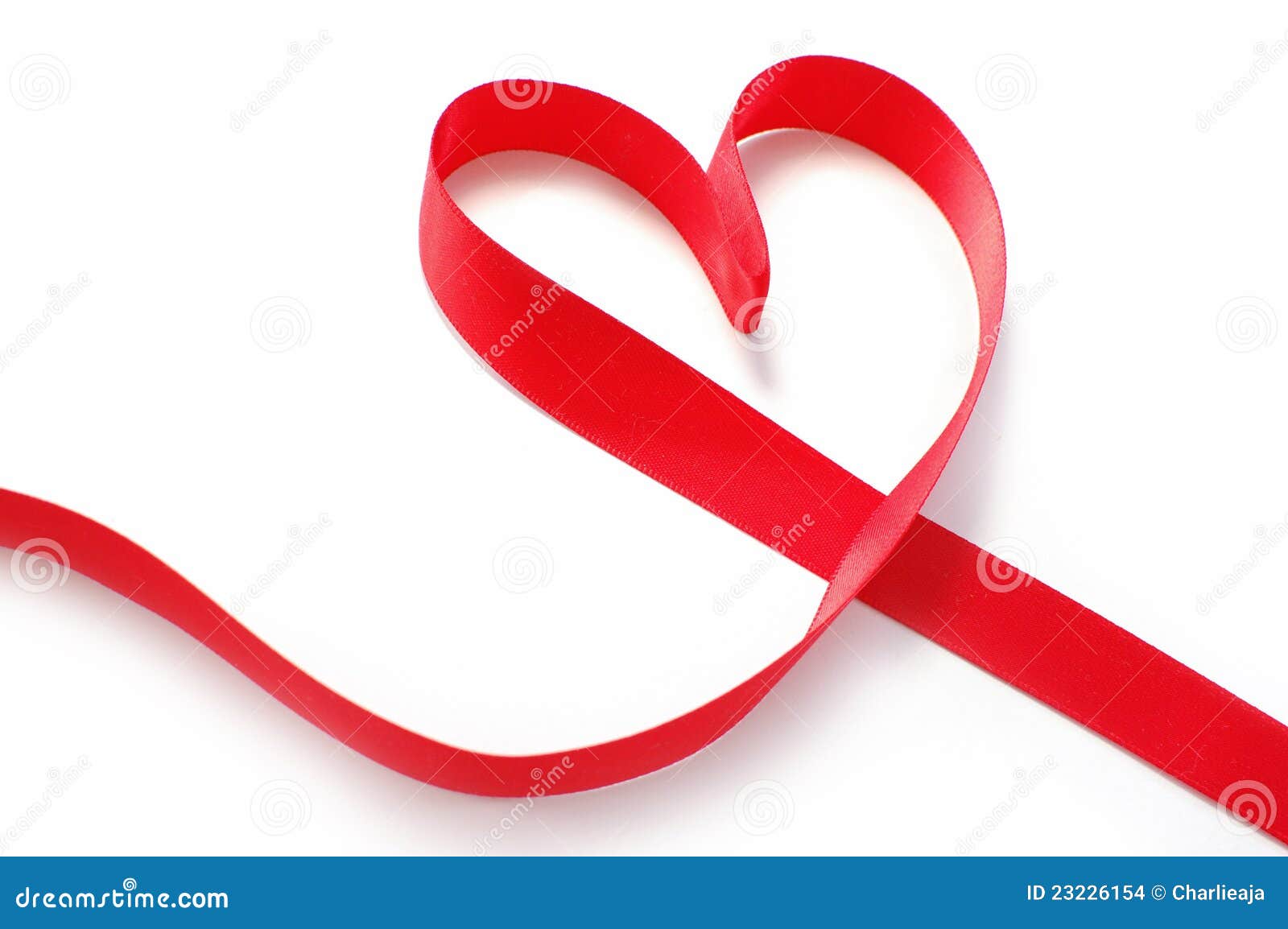 Ribbon heart stock photo. Image of isolated, love, valentine - 23226154