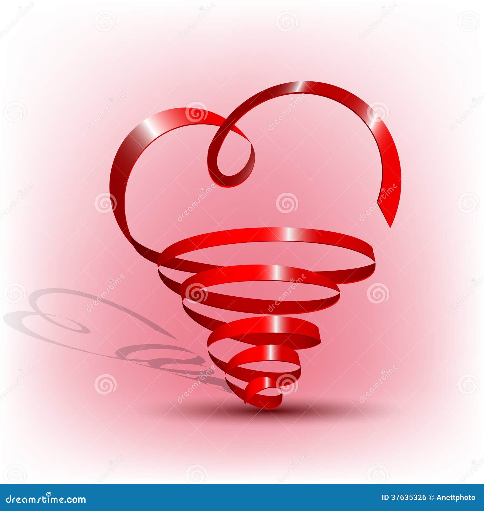 Ribbon heart stock vector. Illustration of ribbon, background - 37635326