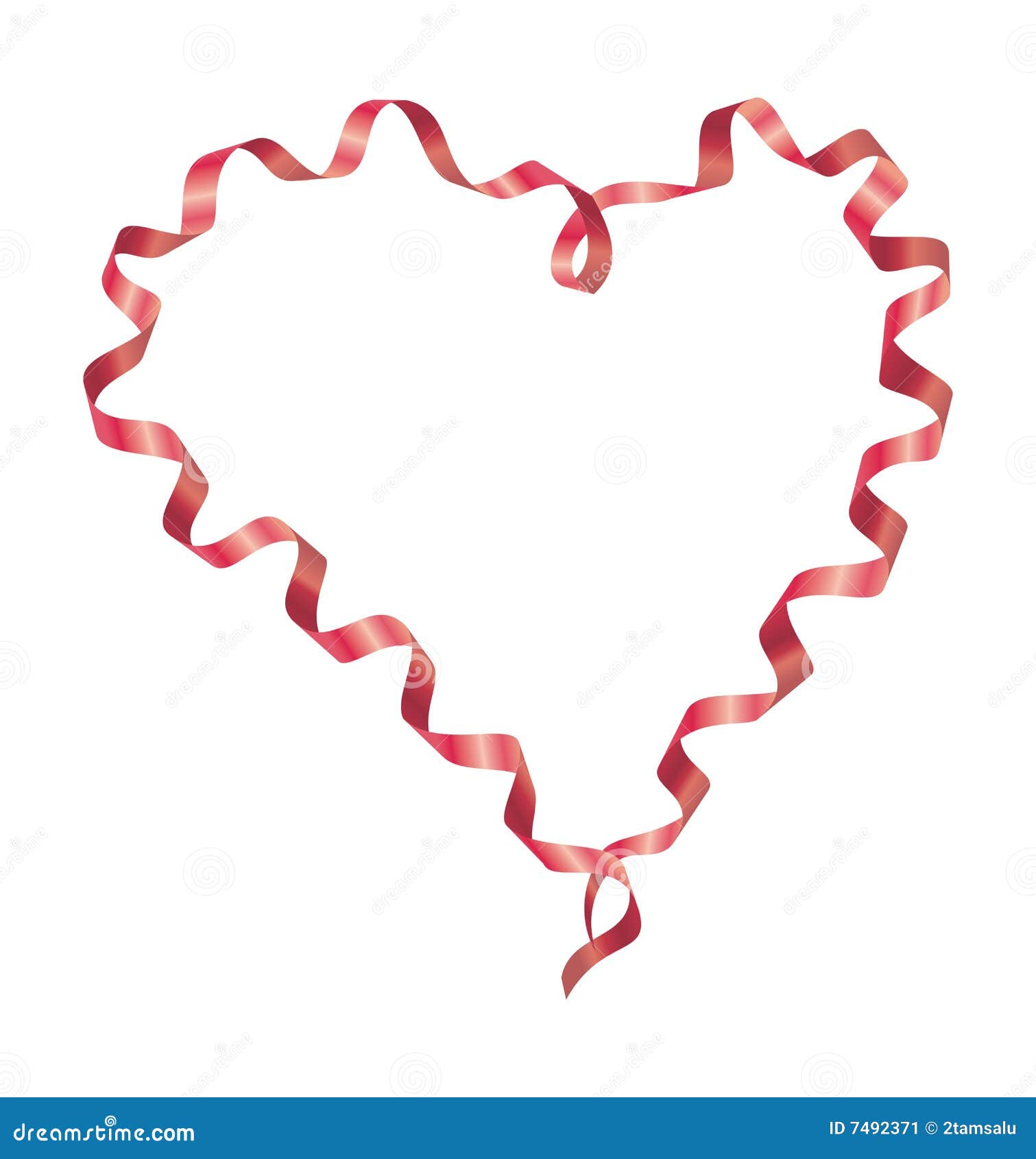 Ribbon heart stock vector. Illustration of shape, satin - 7492371