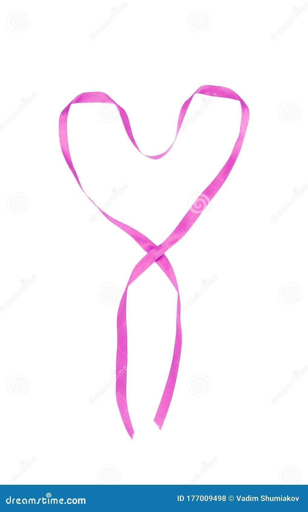 Ribbon Heart Isolated on White Background Stock Photo - Image of ...