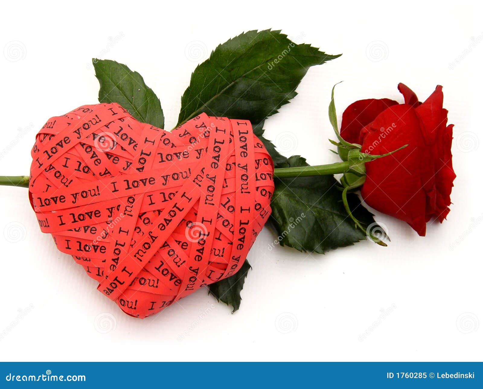 Ribbon heart and rose stock image. Image of valentines - 1760285